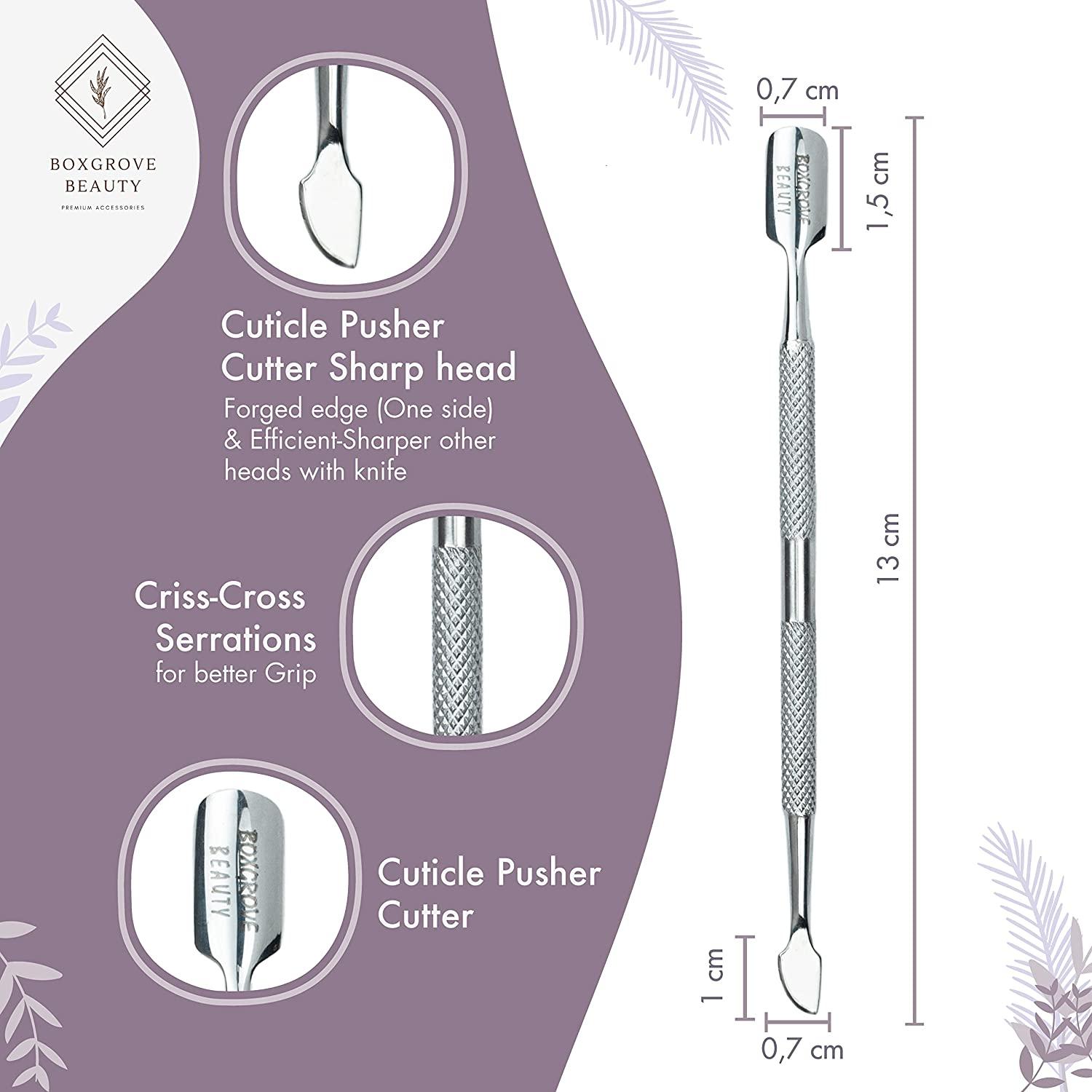 Professional Cuticle Cutter & Pusher Trimmer - Nail Care Tool for ...