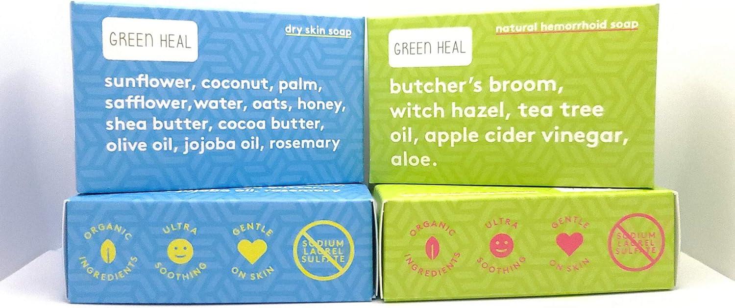 Green Heal Organic Hemorrhoid Soap for Sensitive Skin - SLS Free ...