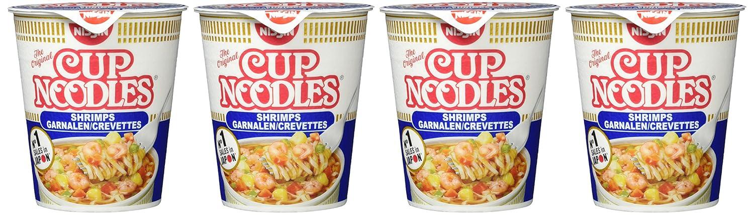 Nissin Cup Noodles Soy Sauce Shrimp - Instant Asian Soup 4 Pack (63g ...