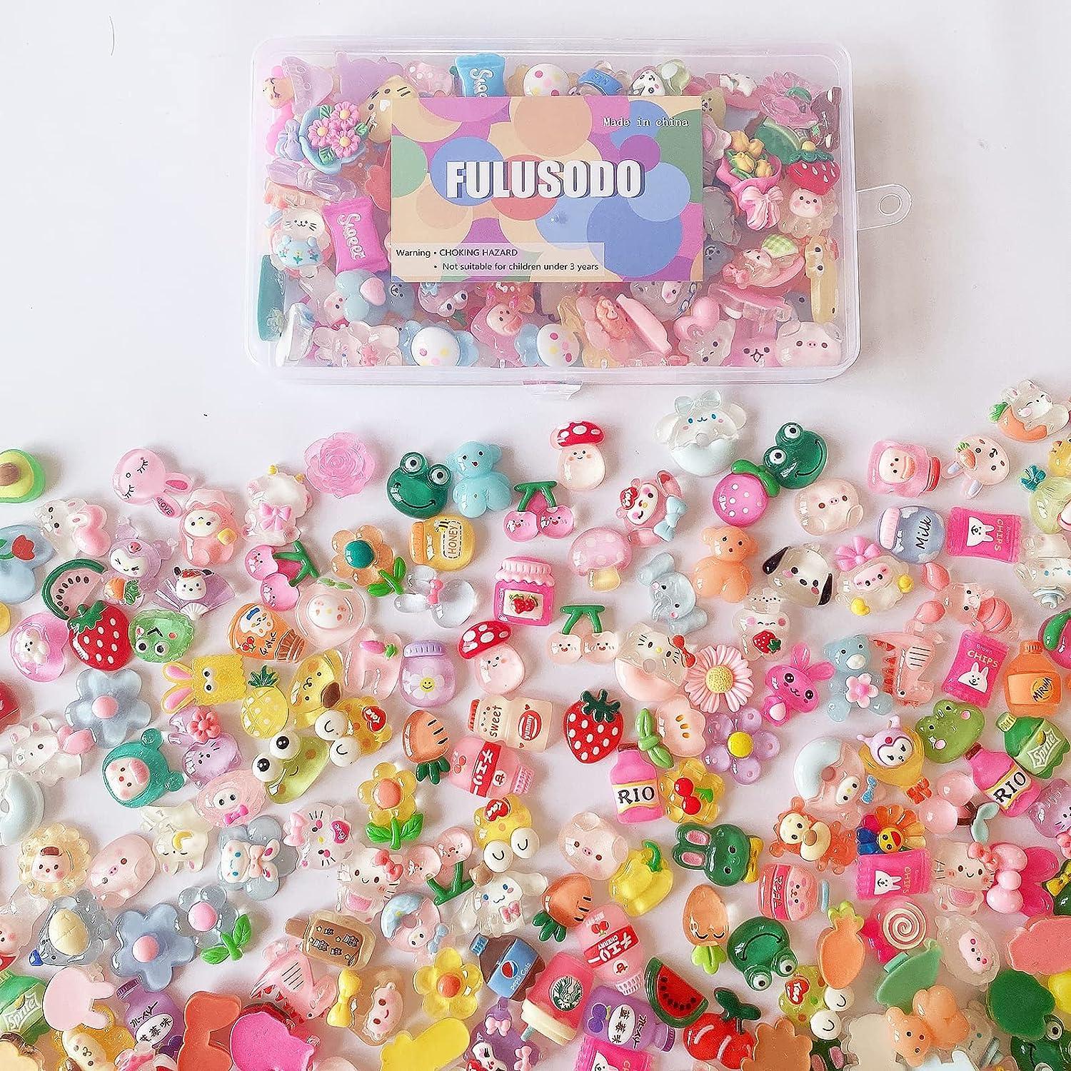 100pcs Slime Charms - Cute Bulk Resin Set for Scrapbooking (Bright ...