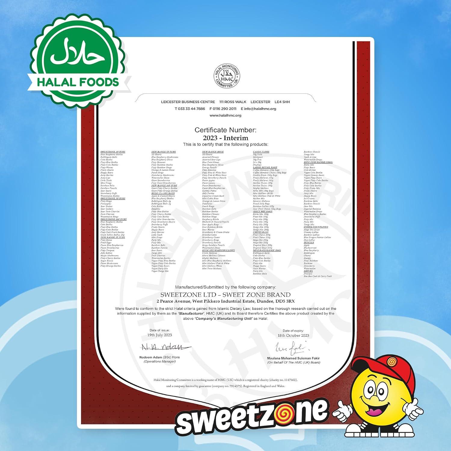 Sweetzone Rainbow Mini Pencils Tub - 350pc 805g Halal Candy Sticks ...