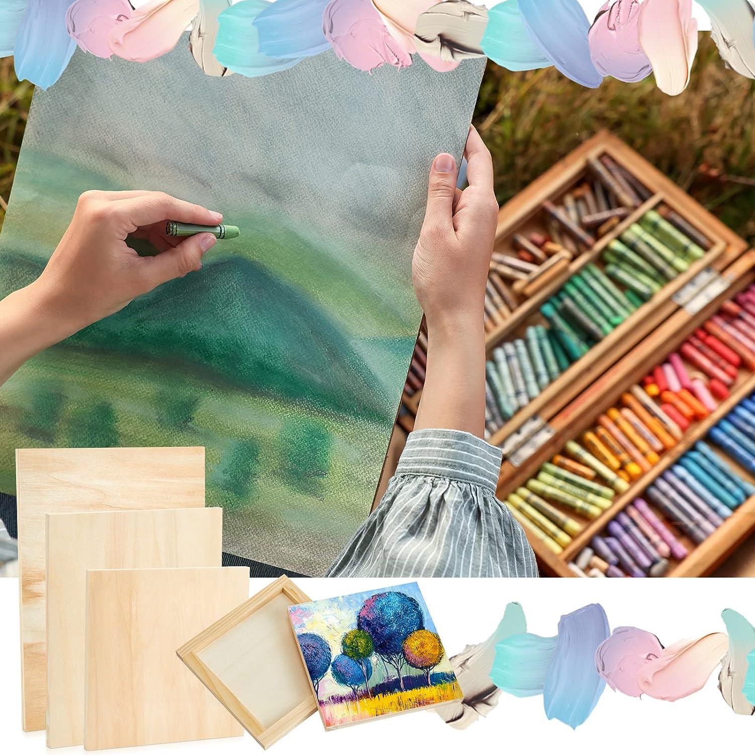 30 Pcs Assorted Wood Canvas Boards for Painting and Drawing - Blank ...