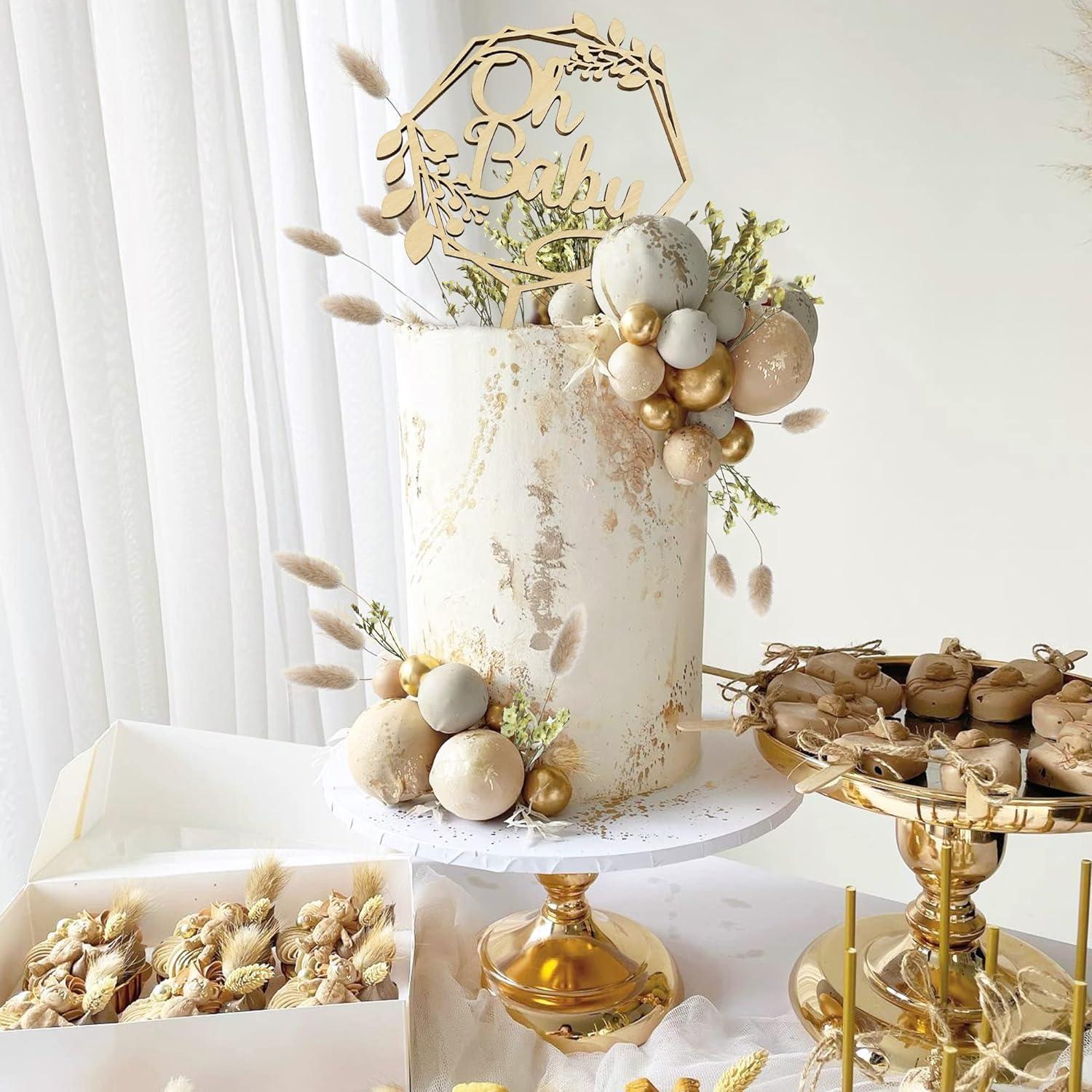 Wood Oh Baby Cake Topper Boho Cake Toppers Balls Cake Topper ...