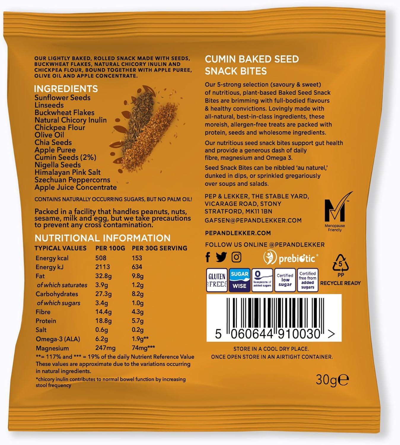 Healthy Snacks by Pep & Lekker - Baked Seed Snacks - Cumin & Linseed ...