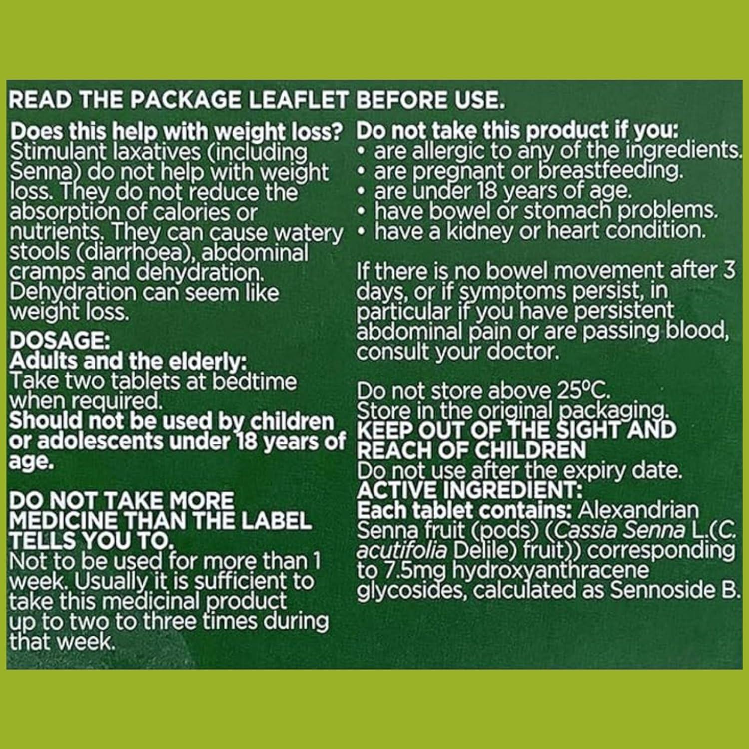 Pack of 2 Senna Herbal Laxative Tablets 20's Natural and Gentle ...