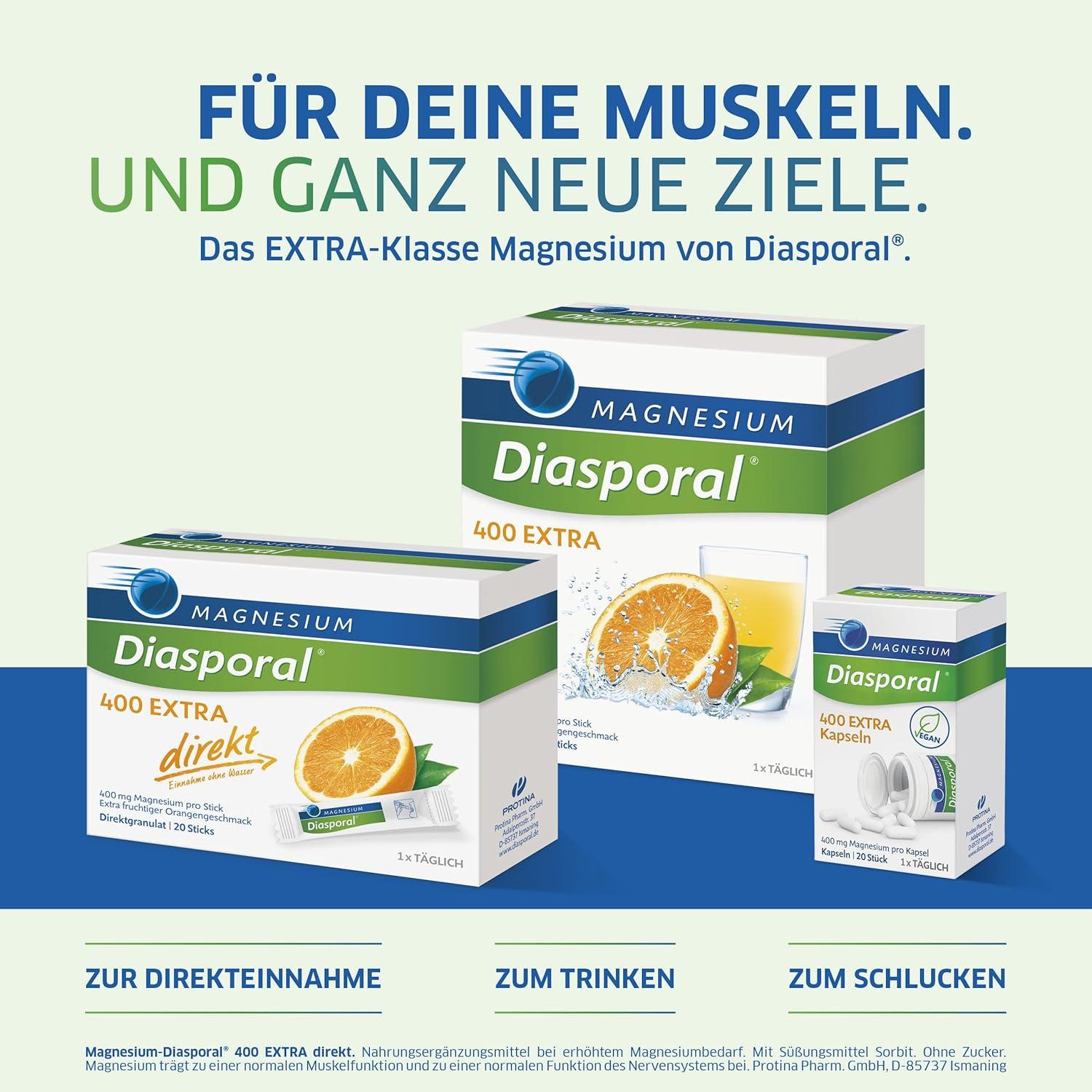 Magnesium-Diasporal 400 EXTRA Capsules - 400mg Magnesium per Capsule ...