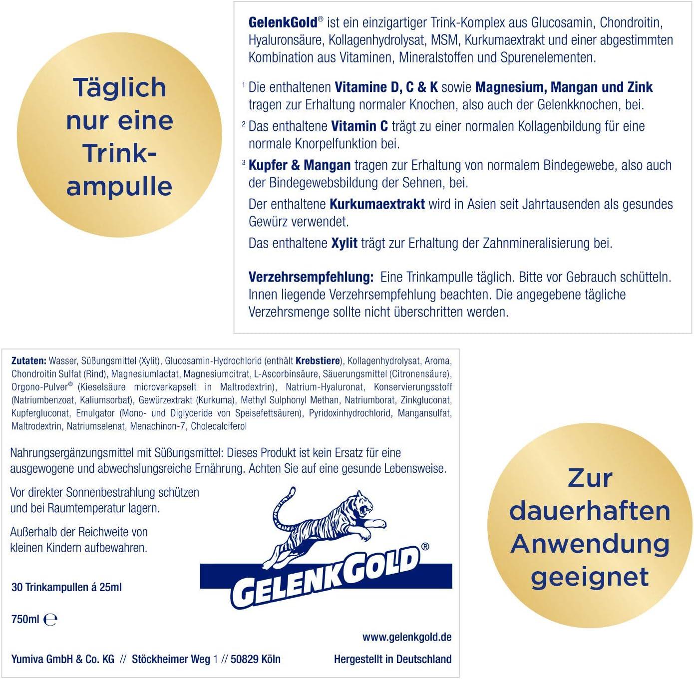 JointGold Joint Ampoules - 30 Nutrient Complex Drinkable 25ml Shots ...