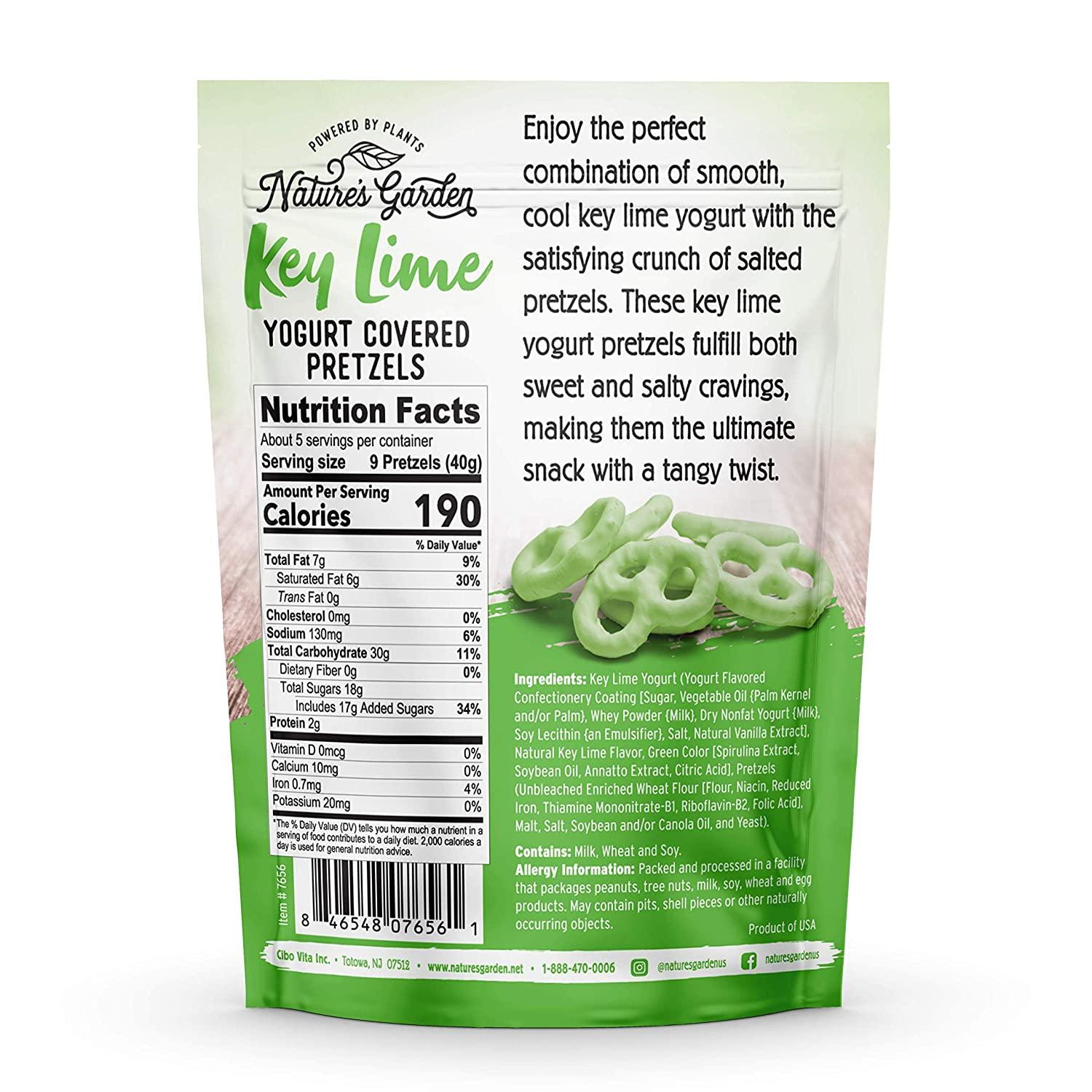 Nature's Garden Key Lime Yogurt Covered Pretzels - Indulgent Snack, Key ...