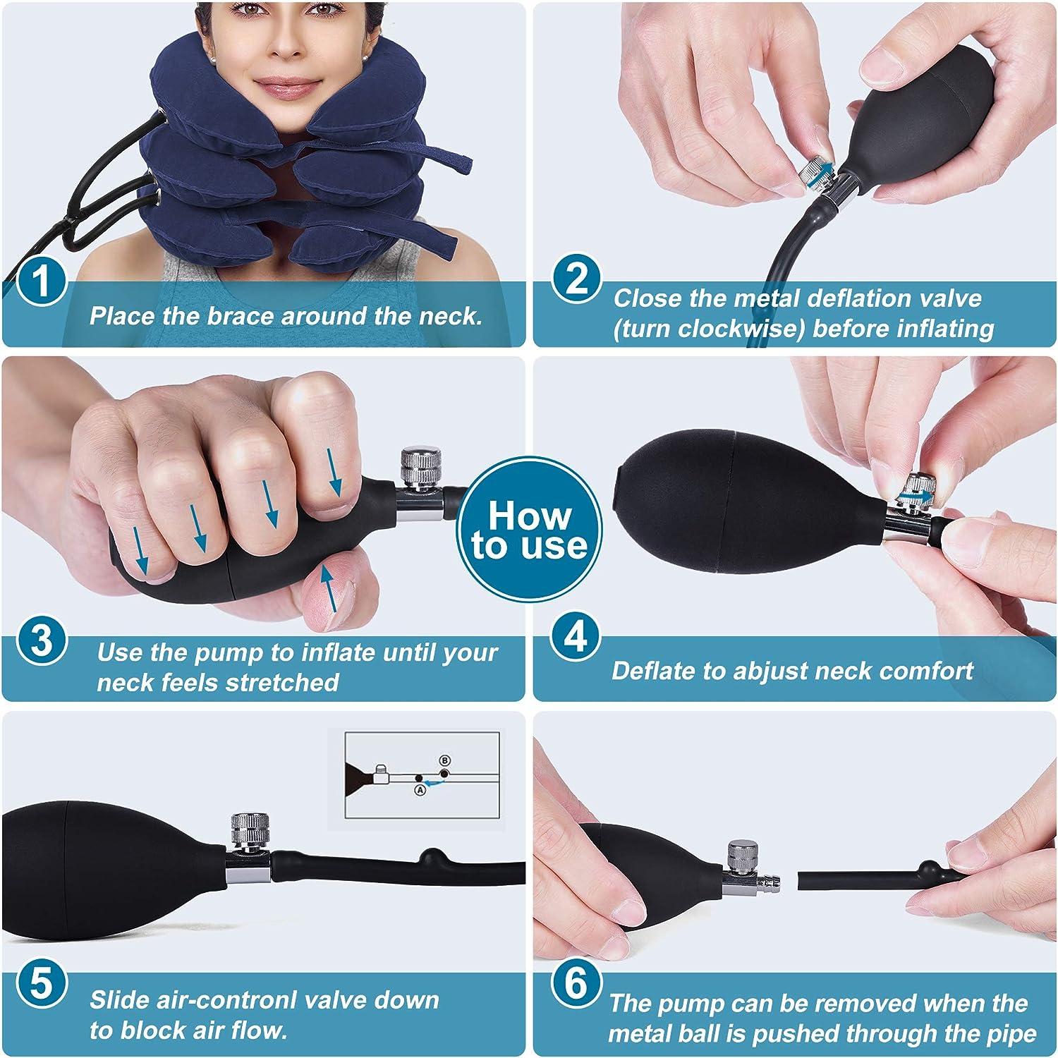 Cervical Neck Traction Device - Adjustable Inflatable Neck Stretcher ...