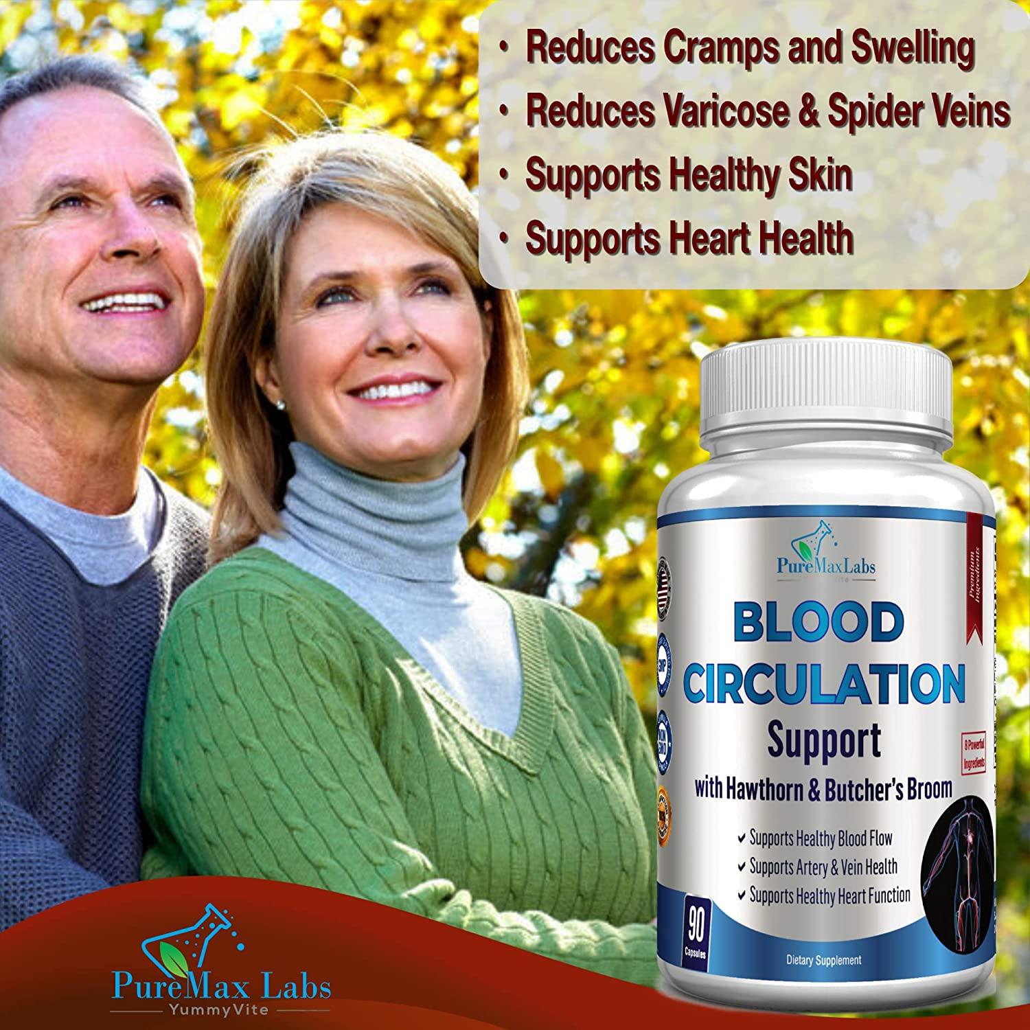 Blood Circulation Supplement with Hawthorn, Butchers Broom, Horse ...