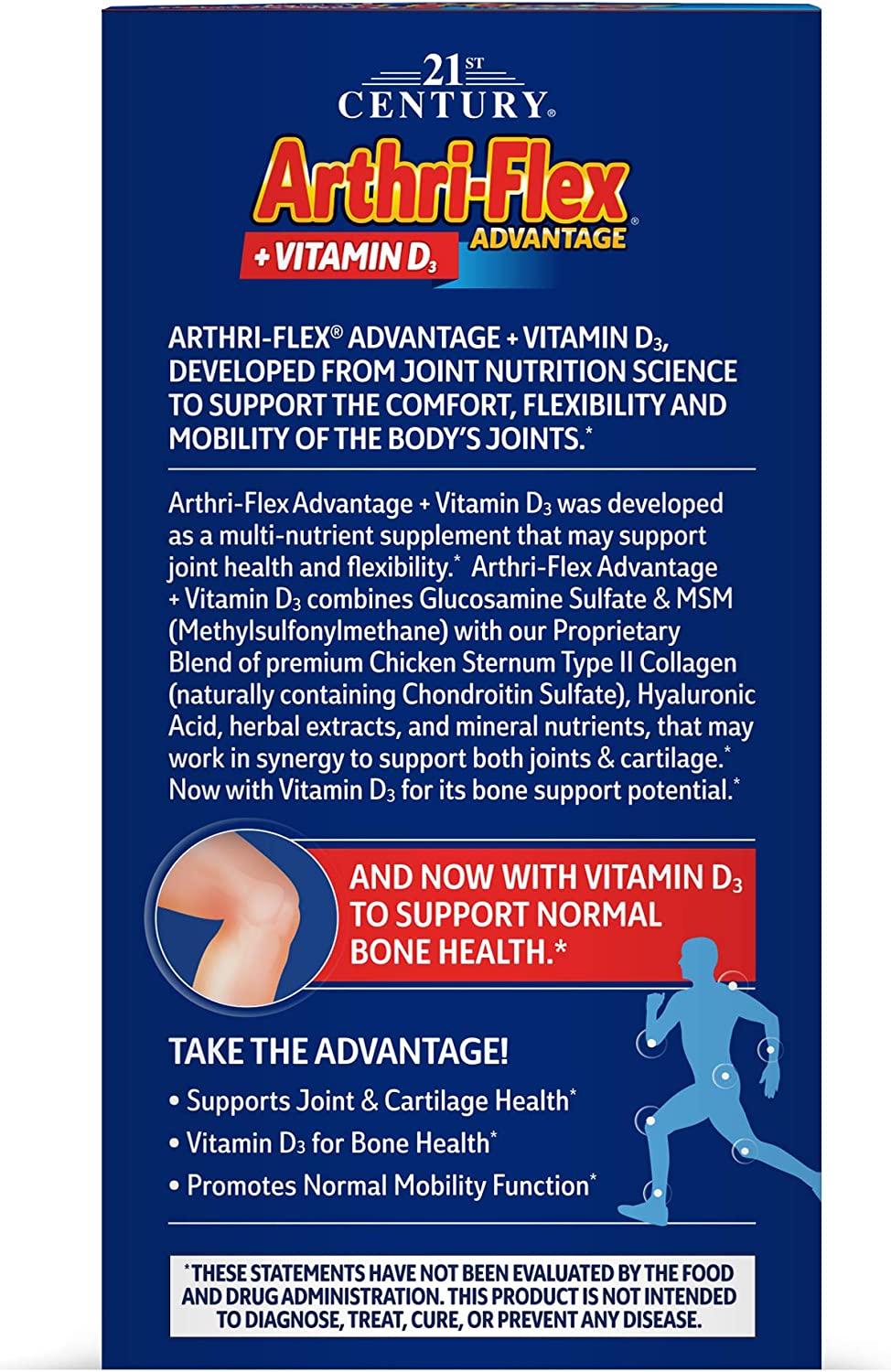 21st Century Arthri-Flex Advantage + Vitamin D3 180 Coated Tablets
