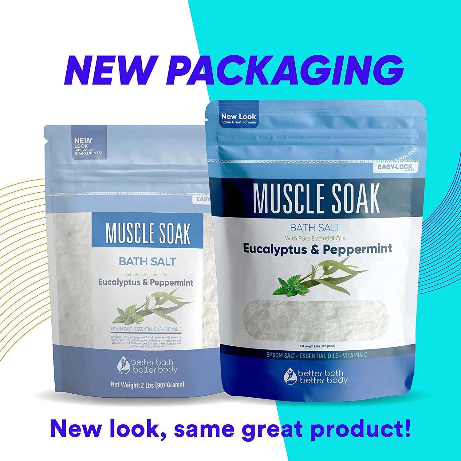 Epsom Salt Muscle Soak Bath Salt with Peppermint and Eucalyptus ...