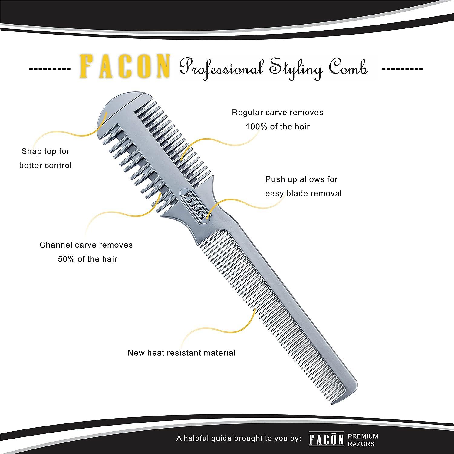 Facn Professional Hair Razor Comb with 10 Replacement Blades | Cutting ...