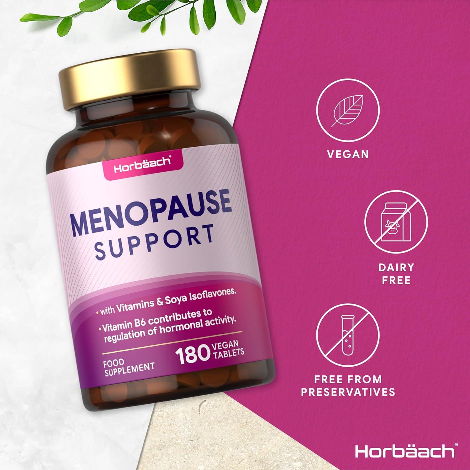 Menopause Support Tablets for Women | 180 Vegan SOYA Isoflavones ...