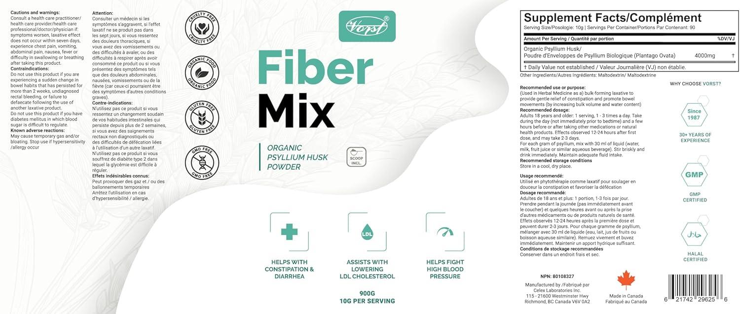 VORST Probiotic 10 Billion Chewable 200 Tablets and Fiber Mix Powder ...