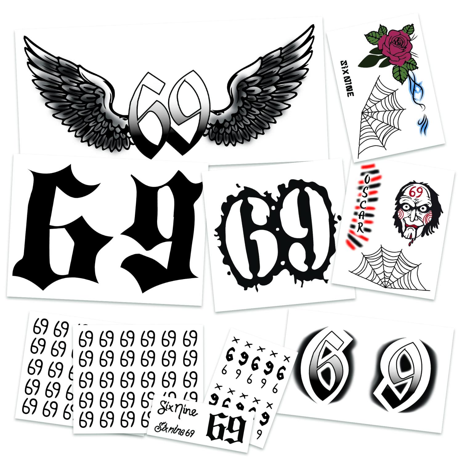 69 Rapper Tattoos | Life-Sized Set | Skin-Safe | Halloween Costume ...