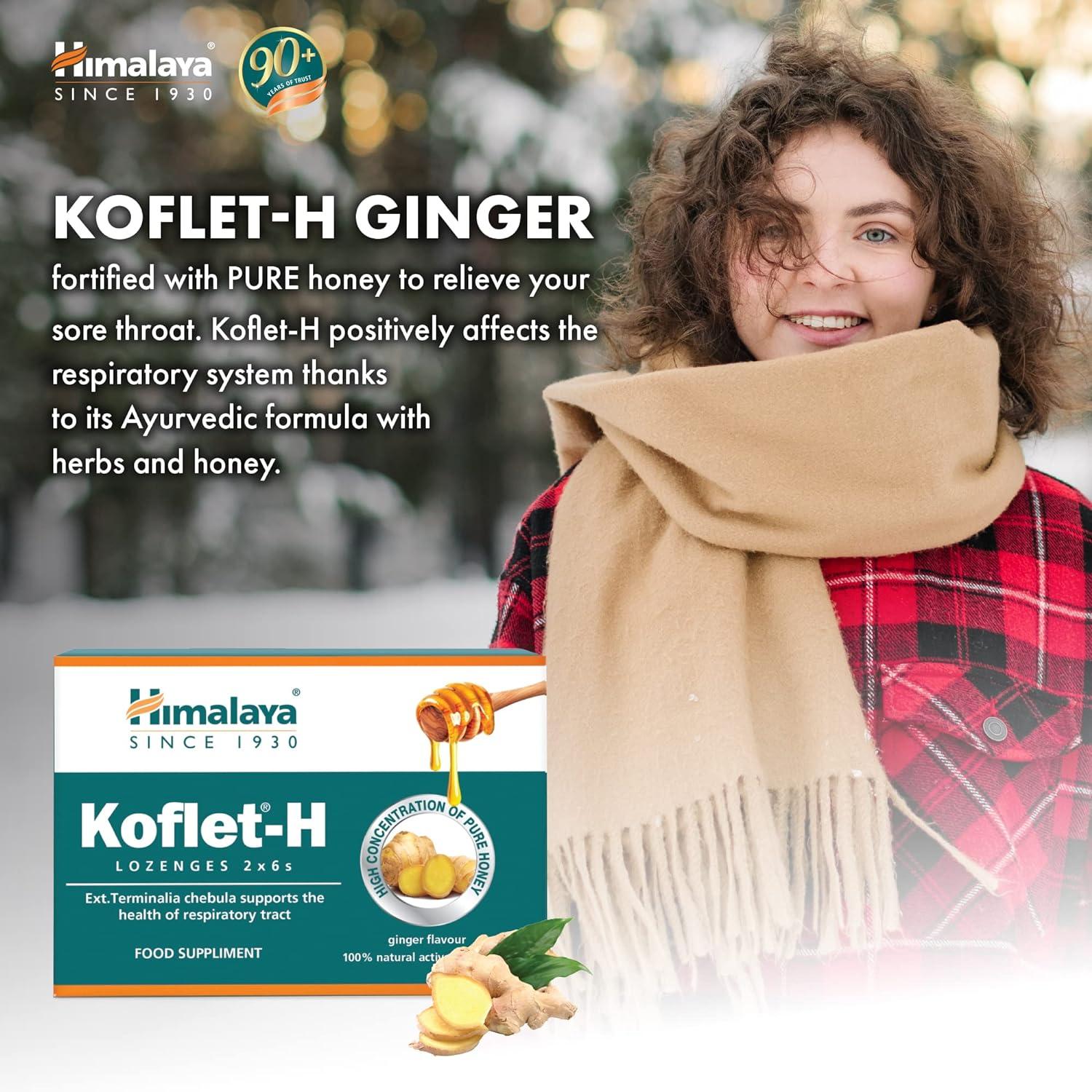Himalaya Herbals Koflet-H Ginger Lozenges with Honey & Essential Oils ...