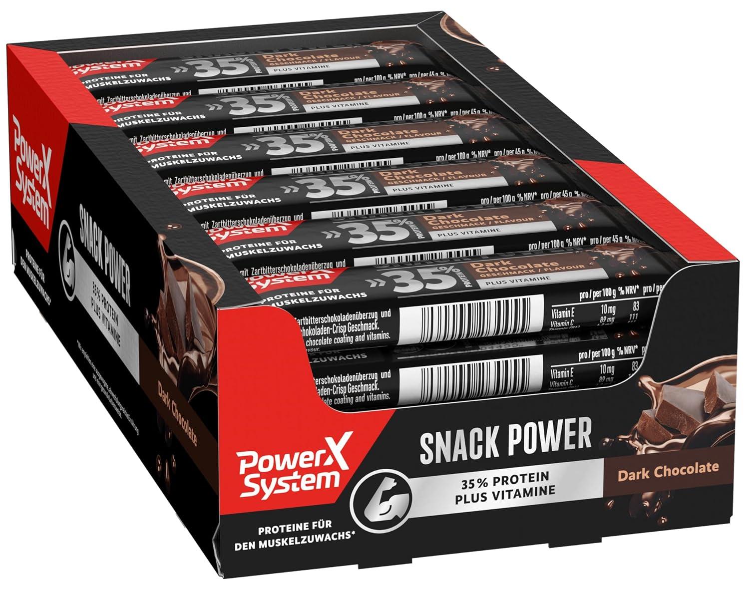 Power System Snack Power Dark Chocolate Protein Bar 24x45g | 35% ...