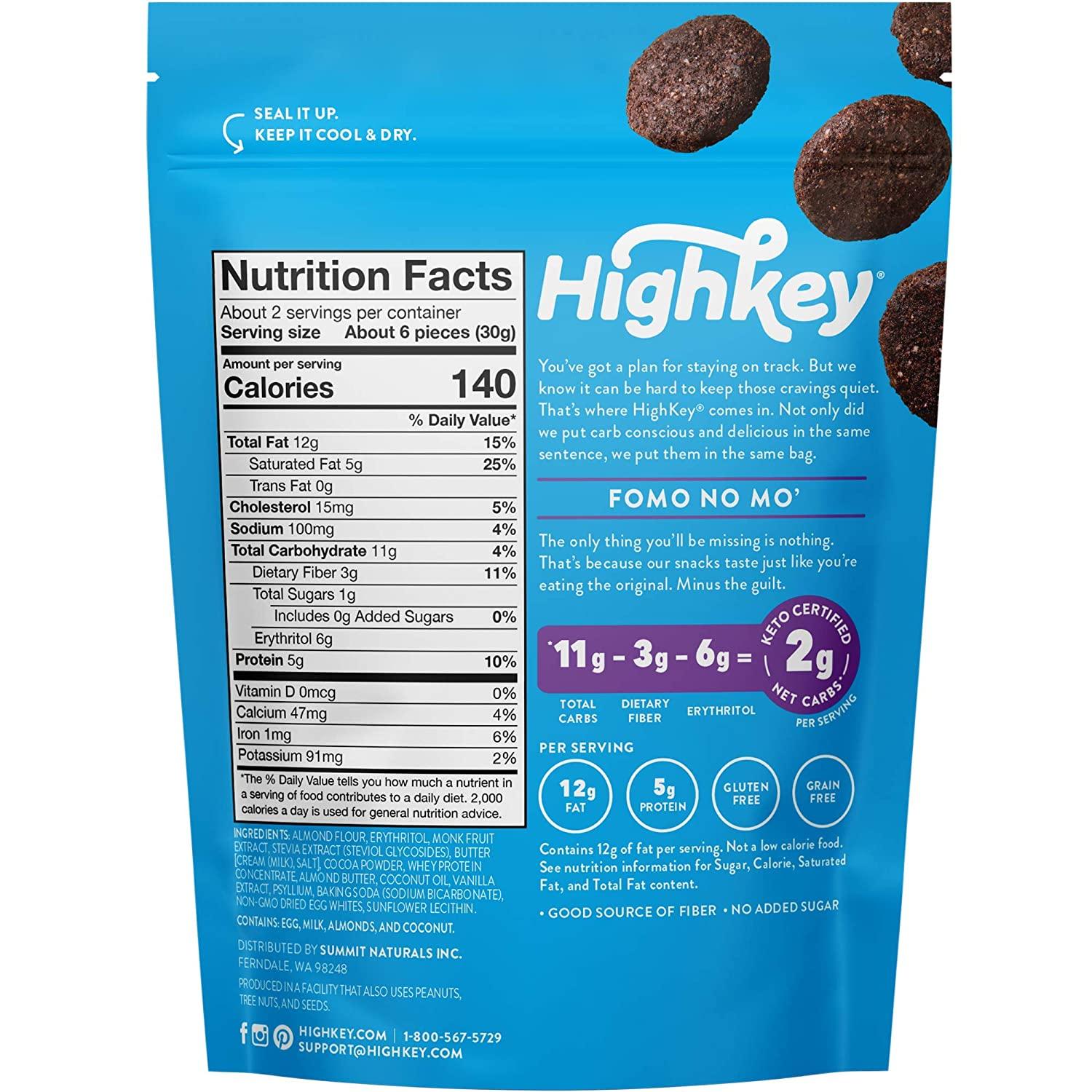 HighKey Mini Cookies Double Chocolate Brownie 2 oz - Low Carb, Keto ...