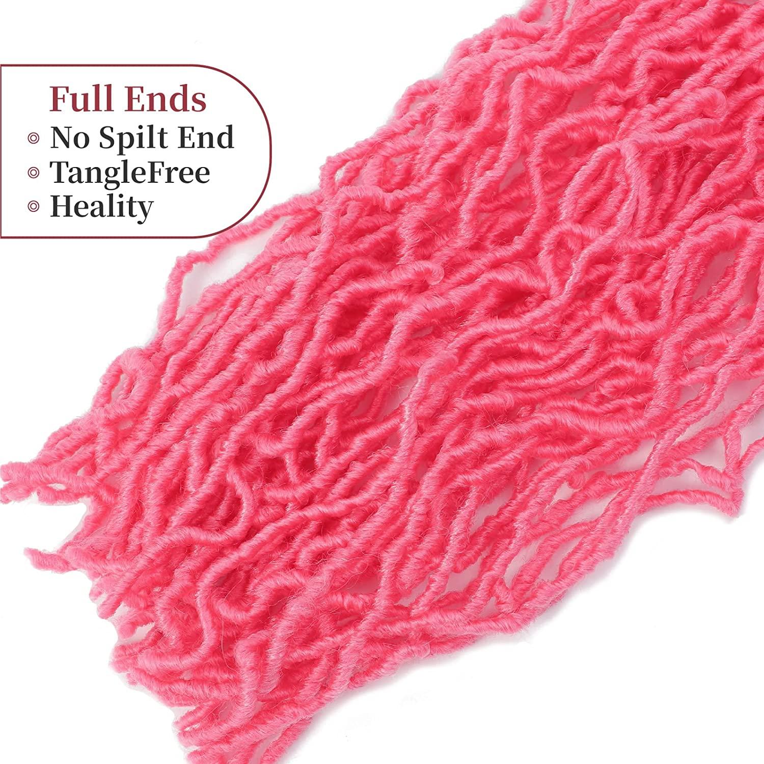 Pink Soft 36 Inch Faux Locs Crochet Hair | 6 Packs for Black Women ...
