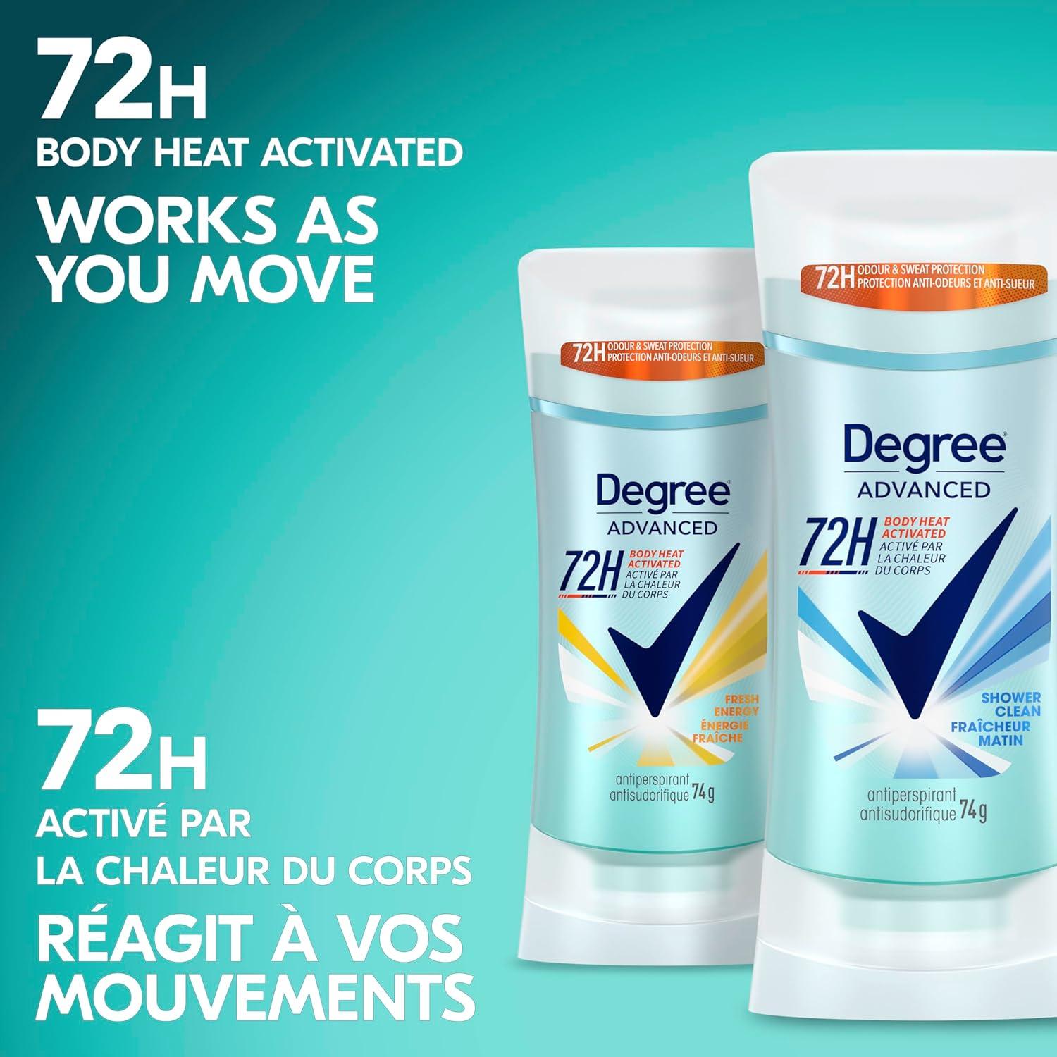 Degree Advanced Antiperspirant Deodorant Stick for 72H Sweat & Odour ...