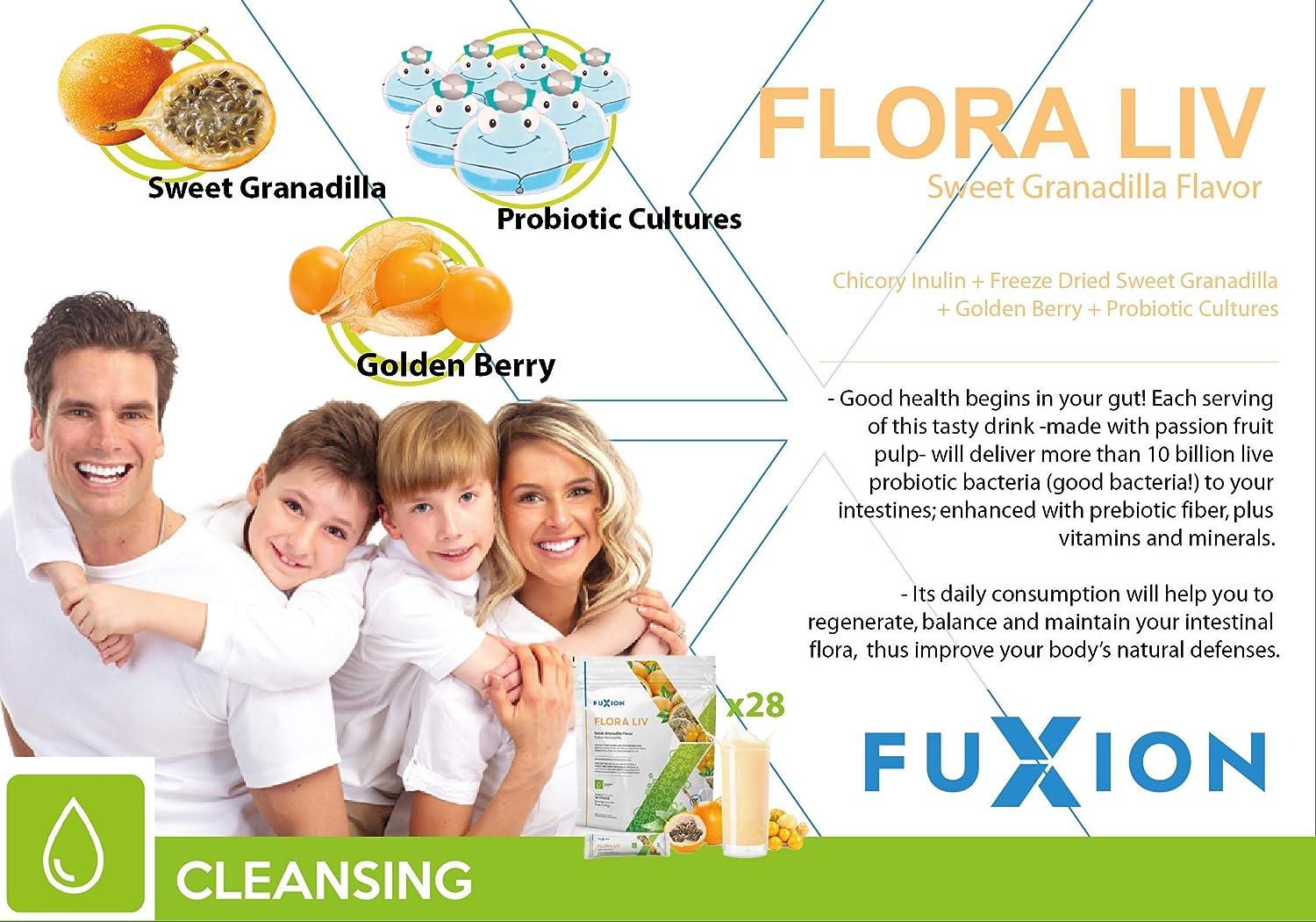 FuXion Flora Liv Probiotics - 10 Billion CFU Sachets with Prebiotic ...