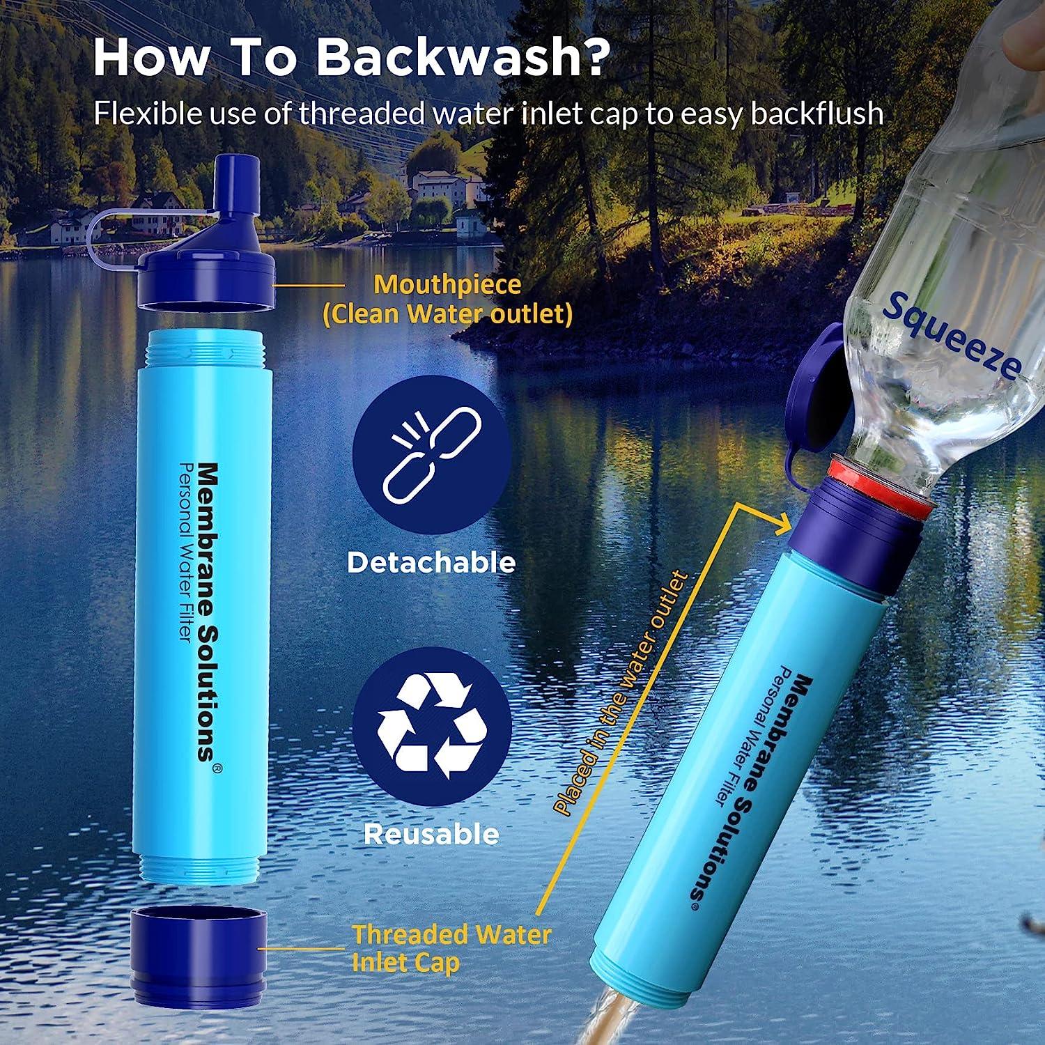 Membrane Solutions Straw Water Filter - Portable Survival Filtration ...