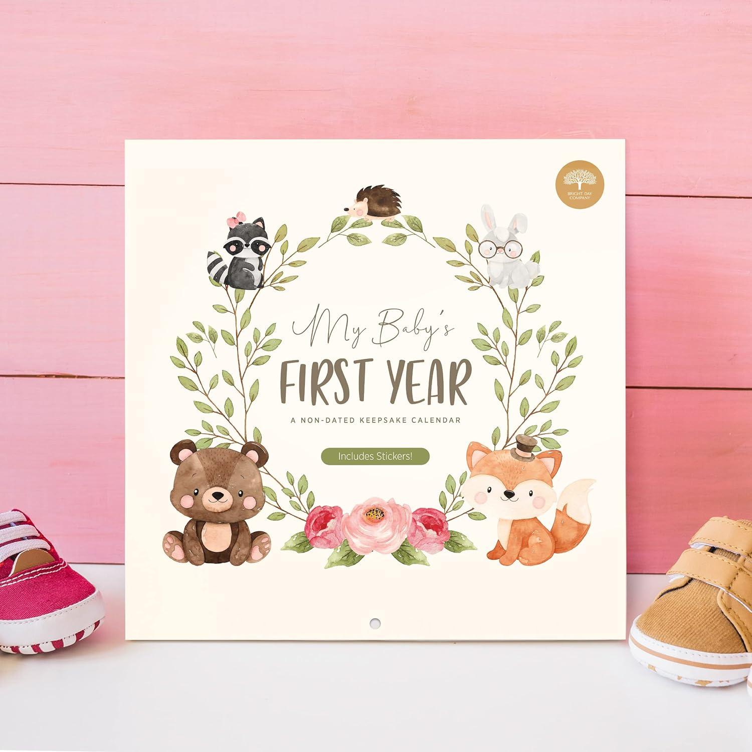 Bright Day Baby's First Year Calendar - Milestone Tracker and Keepsake ...