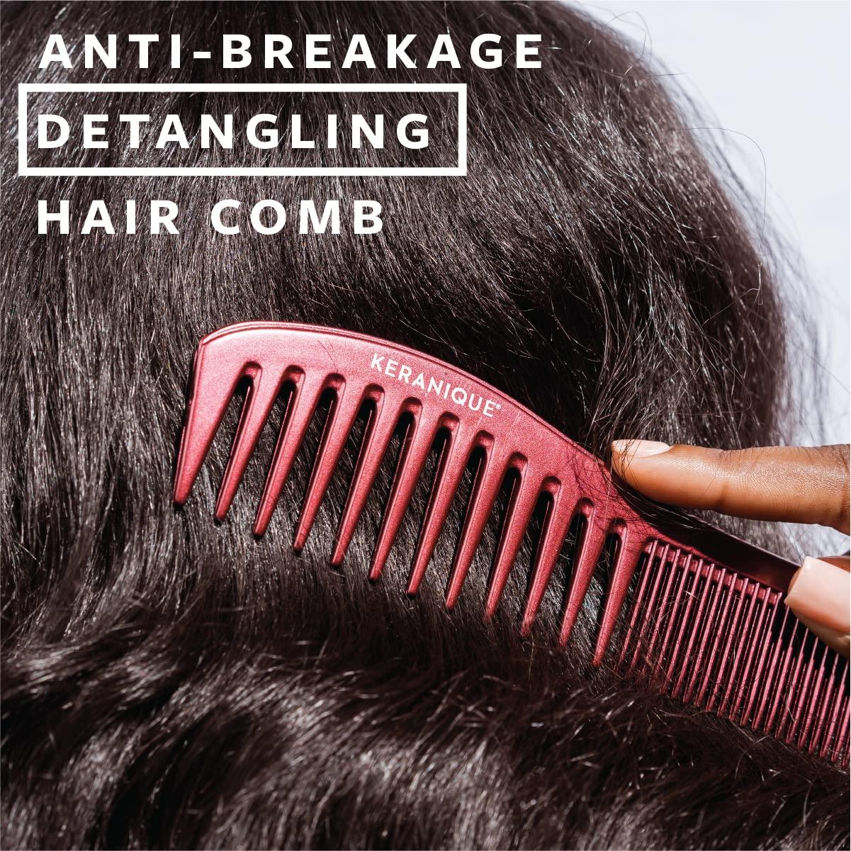 Keranique Anti-Breakage Burgundy Hair Styling Comb - Detangle ...