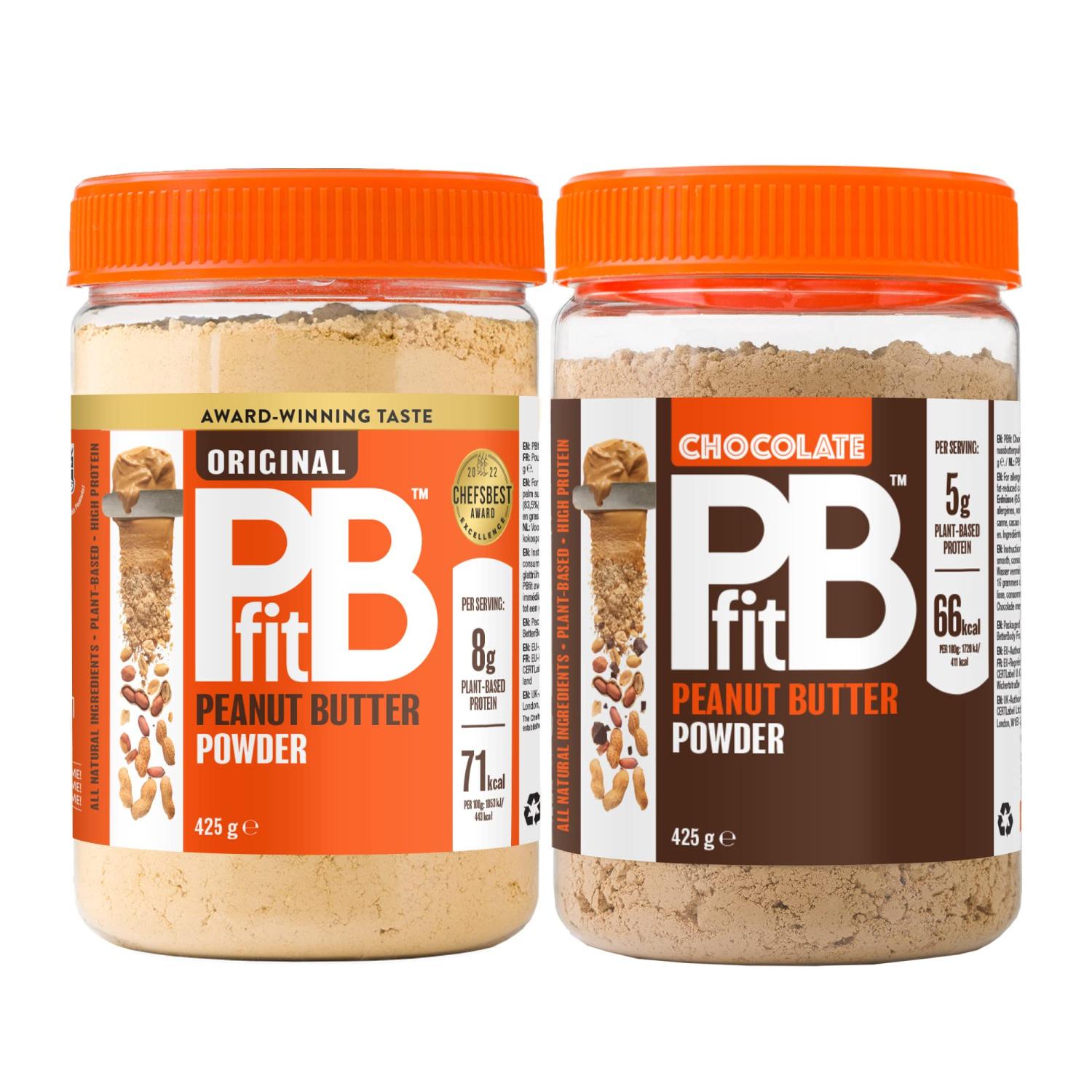 PBfit Peanut Butter Powder - Original & Chocolate - 87% Less Fat Gluten ...