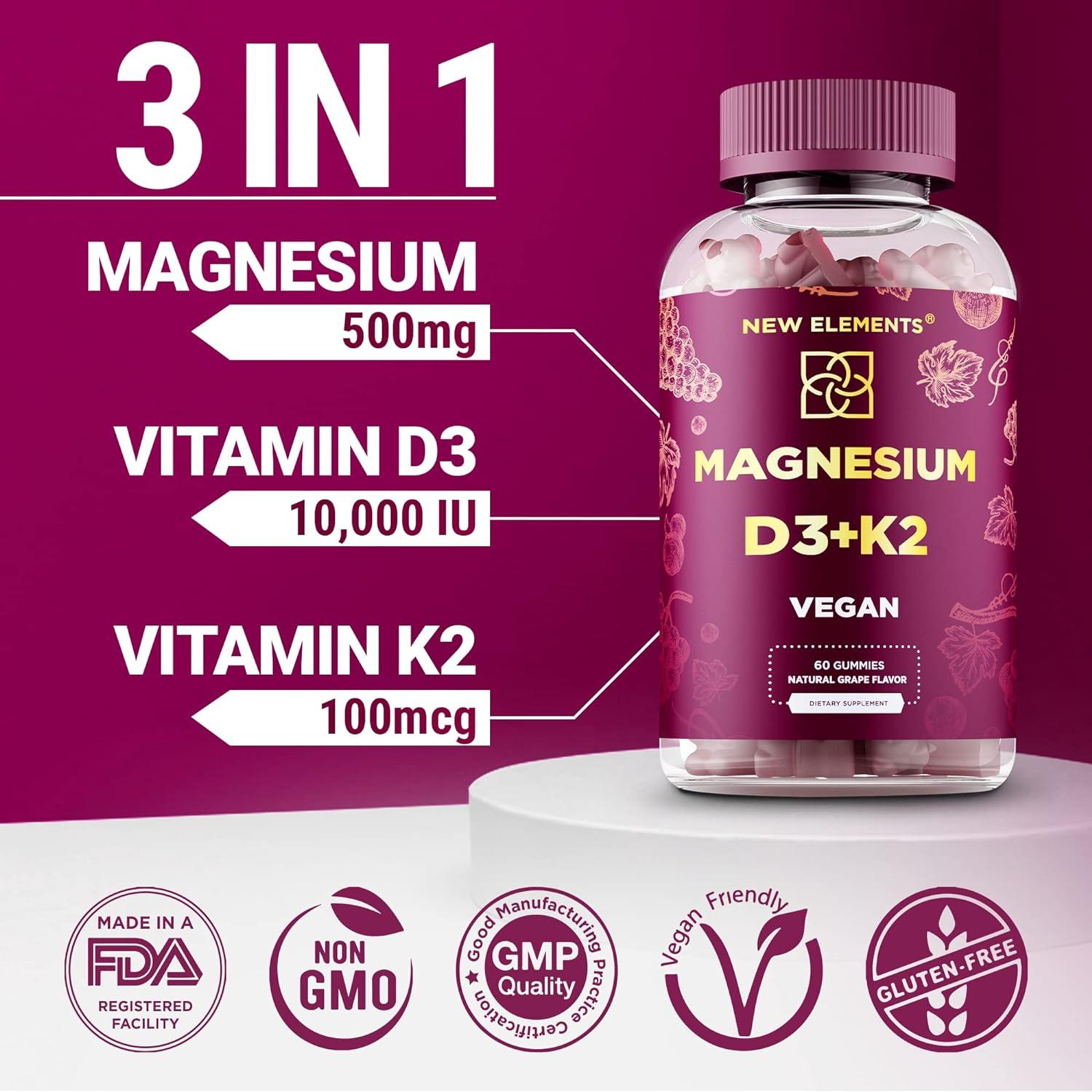 New Elements Liquid Iron Gummies with B12, Magnesium, D3 & K2 ...