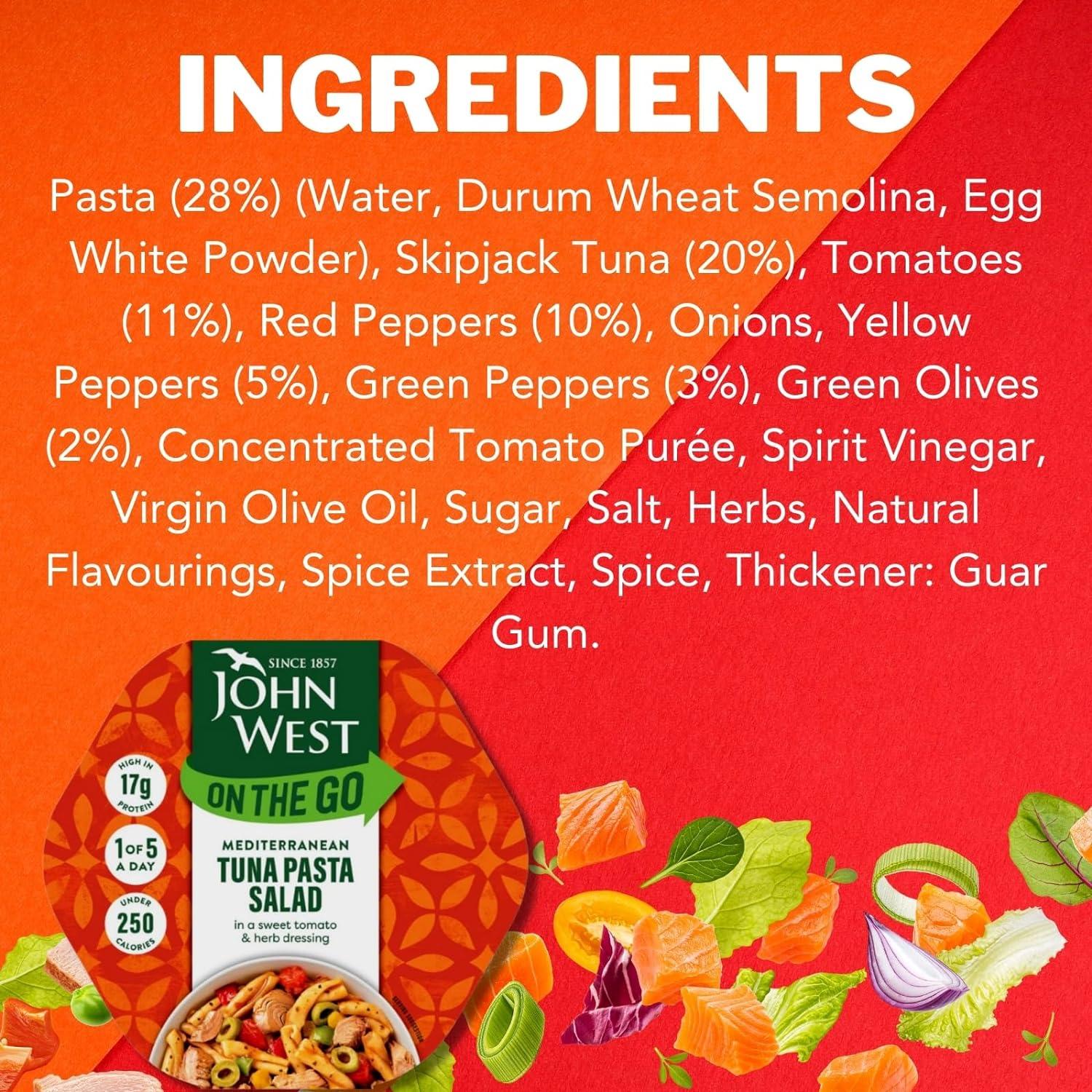 Tuna Pasta Salad Multipack with John West On The Go Mediterranean Tuna ...