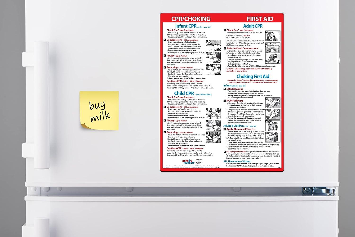 CPR Choking First Aid Magnet - Emergency Instructions for Babies ...