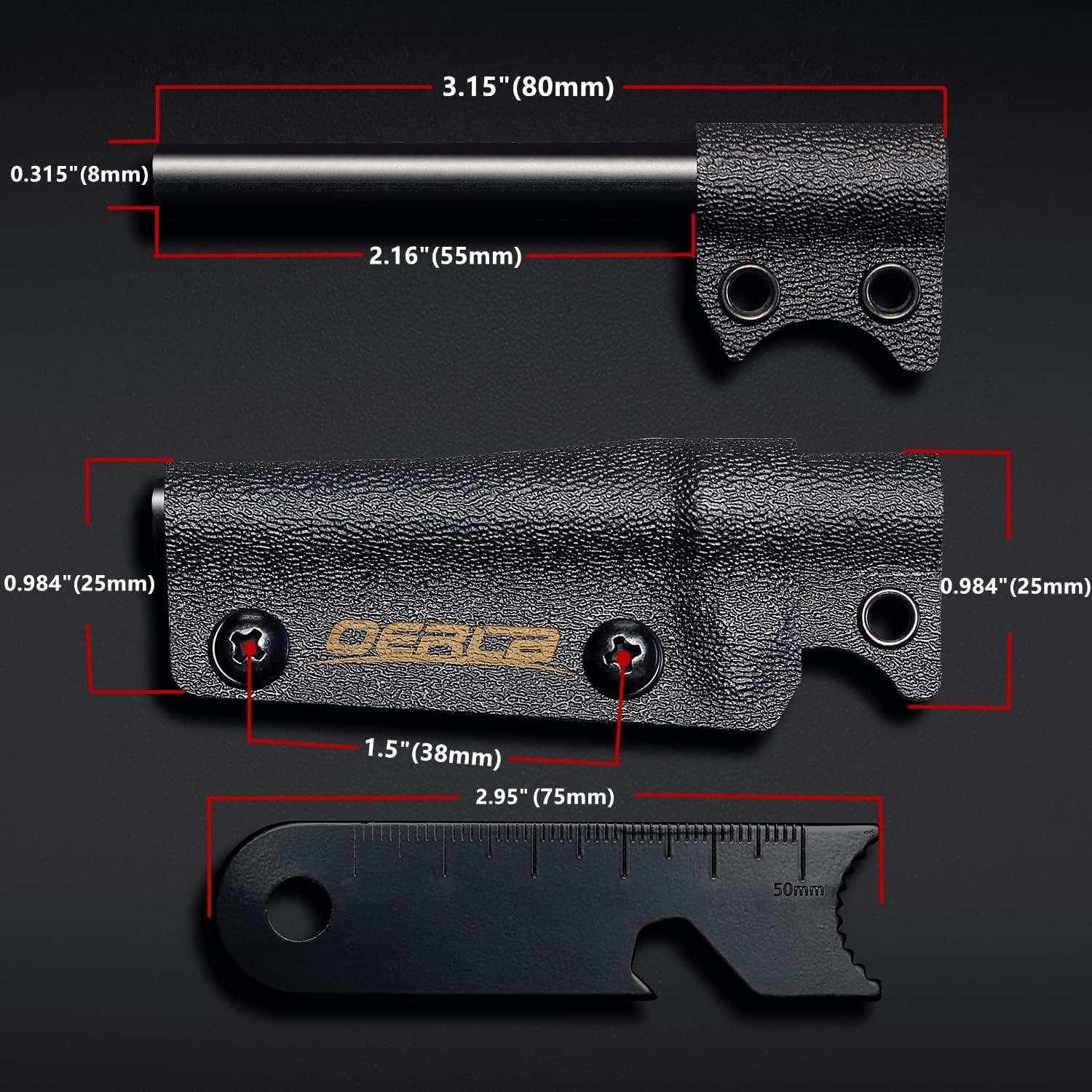 OERLA OLF-S48B Tactical Style Magnesium Ferro Rod Fire Starter with ...