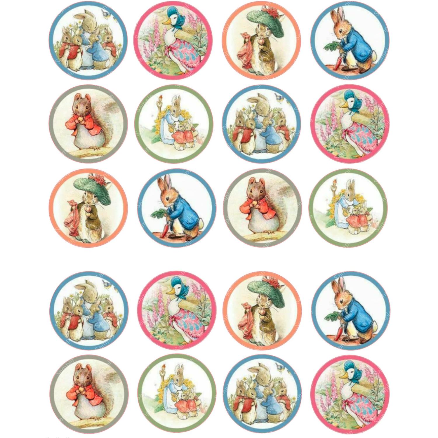 20 Peter Rabbit Pre-Cut Edible Wafer Paper Cupcake Topper Cake ...