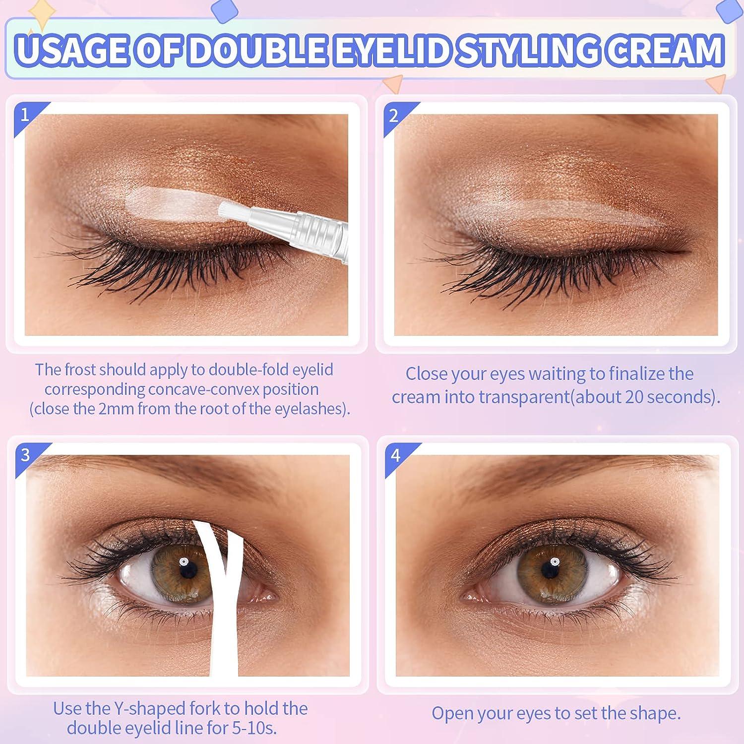 480 PCS Waterproof Eyelid Tape Kit with Double Eyelid Styling Cream ...