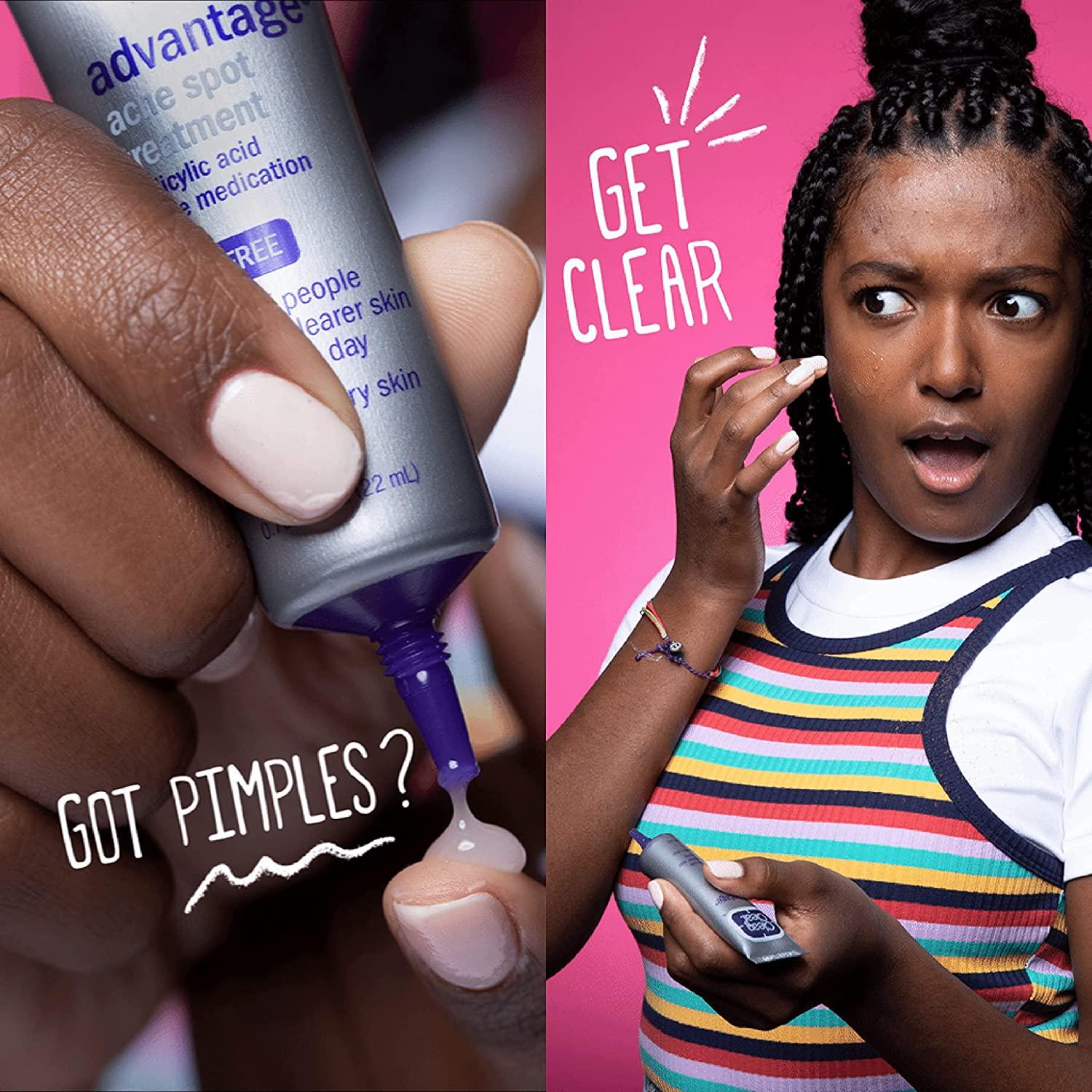 Clean & Clear Advantage Acne Spot Treatment Gel Cream 2% Salicylic Acid ...