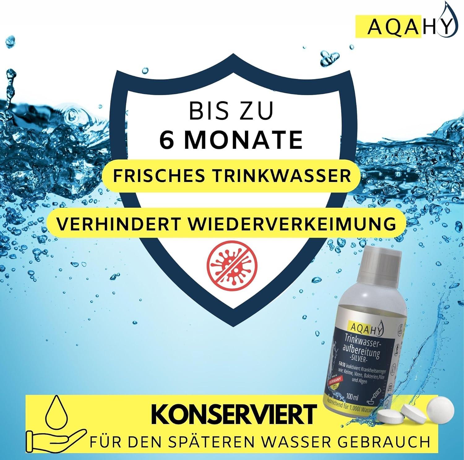 AQAHY Drinking Water Treatment - Silver Ions for Safe Water | 100ml ...