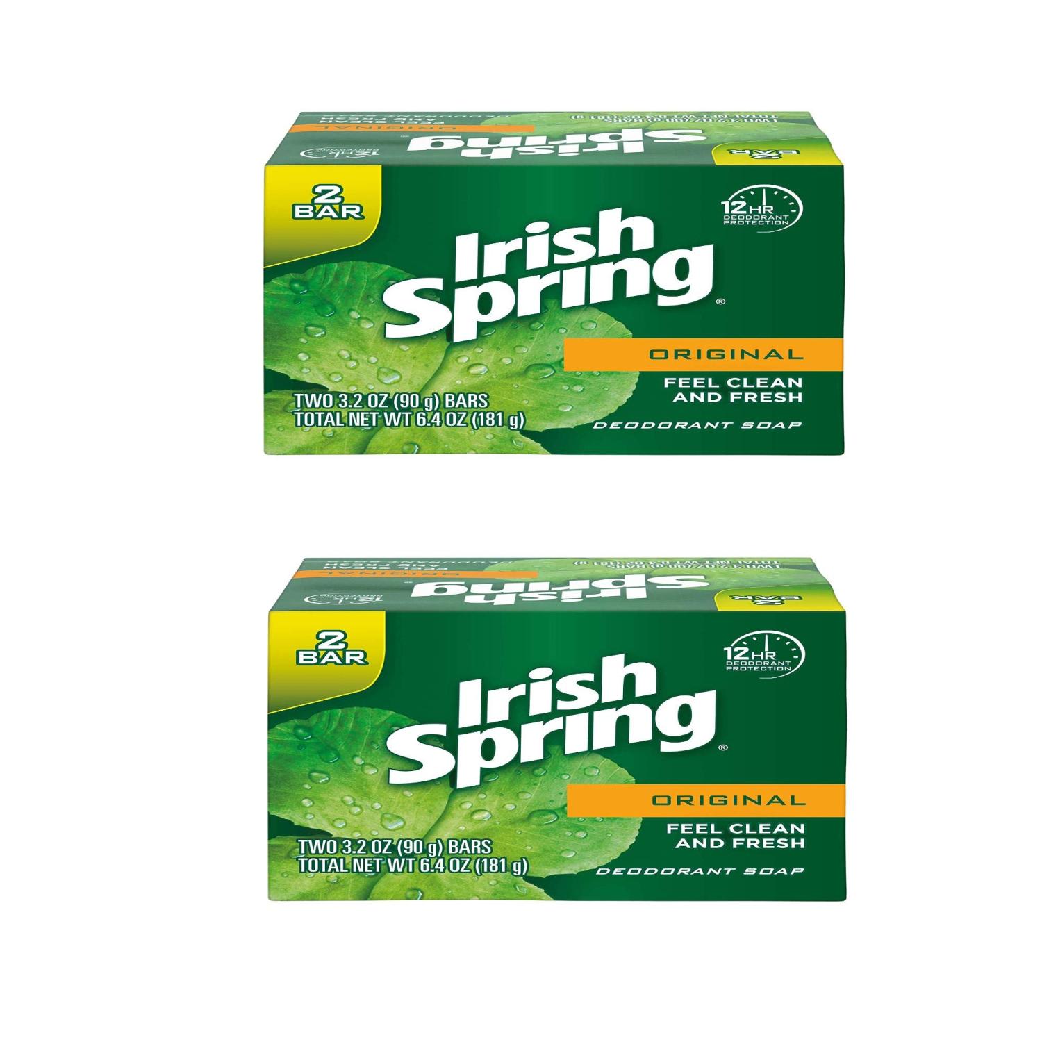Irish Spring Original Bar Soap 3.2 Oz (4 Bars) - Energizing Scent | Buy ...