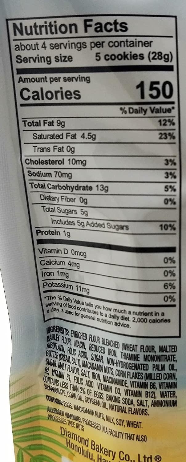 Diamond Bakery Hawaiian Cornflake Macadamia Nut Cookies 4.5 oz ...