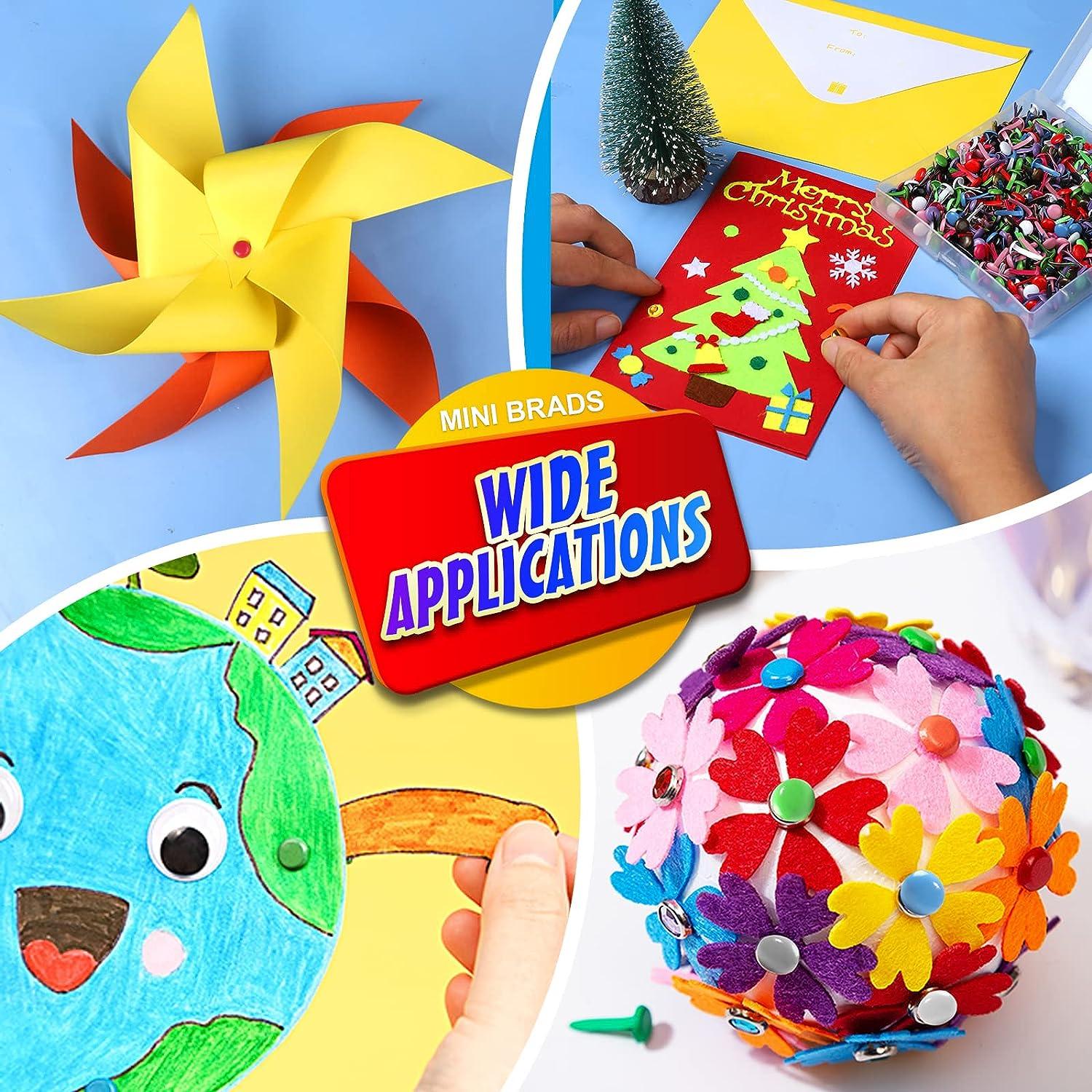 500 Mini Paper Brads with Box - DIY Paper Fasteners for Crafts ...