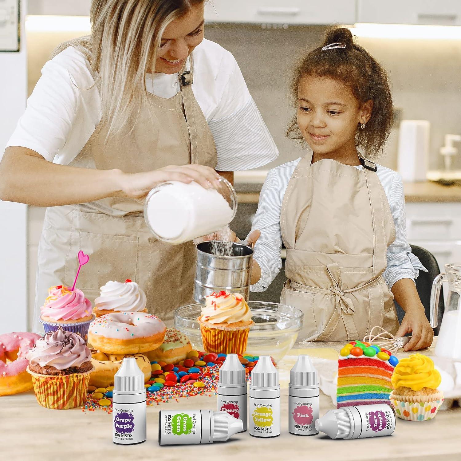 VIVEY Food Colouring-18 Colours x 6ml Liquid Concentrated Gel Food ...