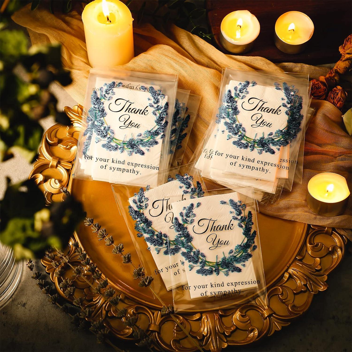 120-Pack Thank You Funeral Pocket Tissues - Soft Mini Travel Size ...