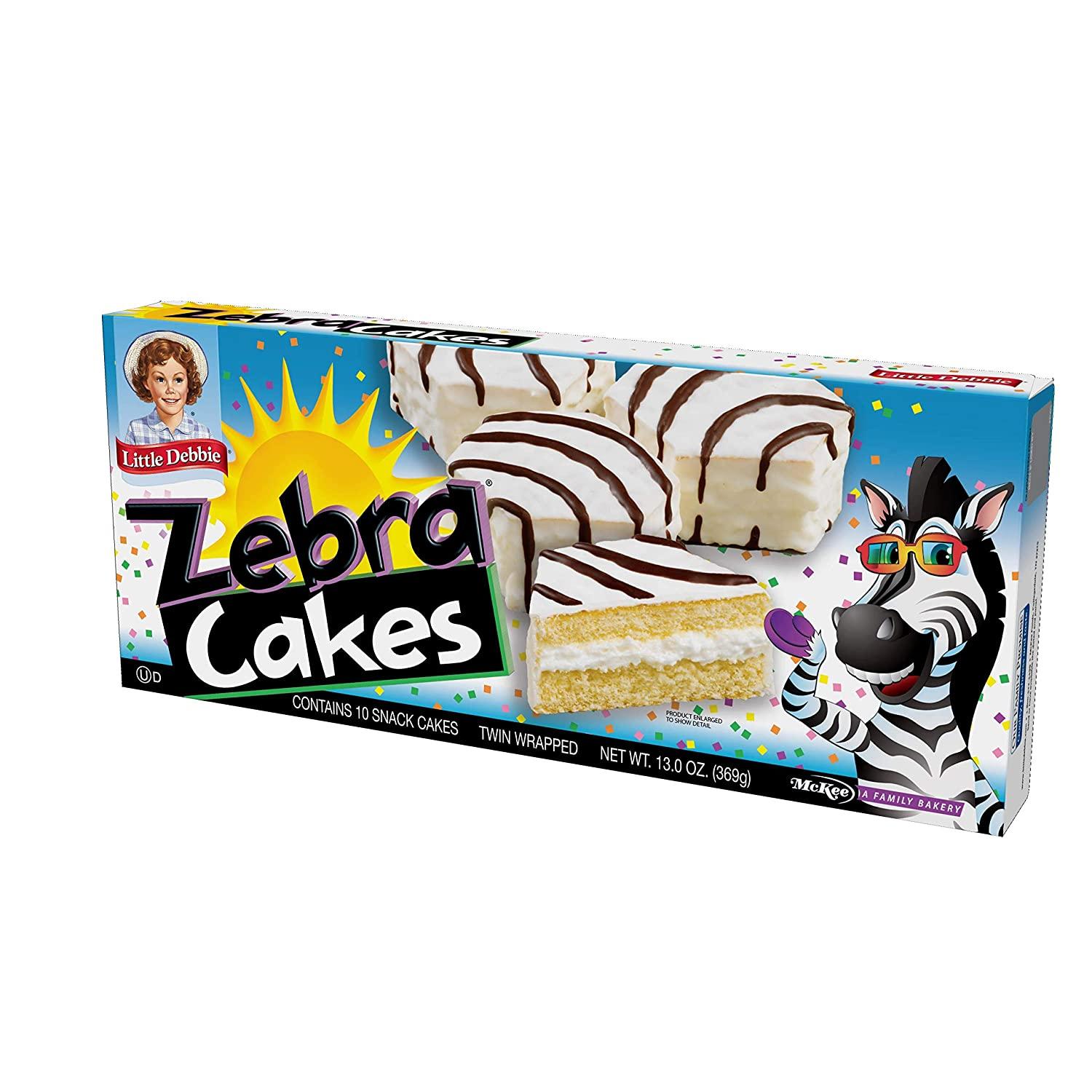 Little Debbie Zebra Cakes - 10 Twin-Wrapped Cakes - 13.0 oz Box - Pack ...