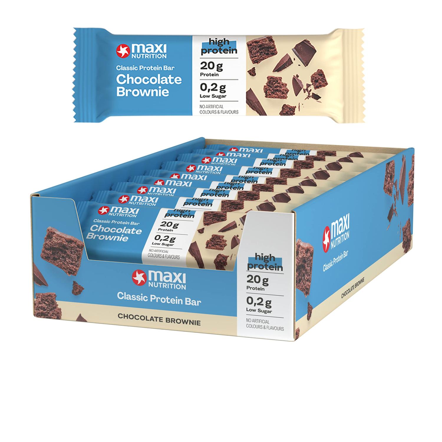 Maxinutrition Classic Protein Bar Chocolate Brownie - 21x40g High ...