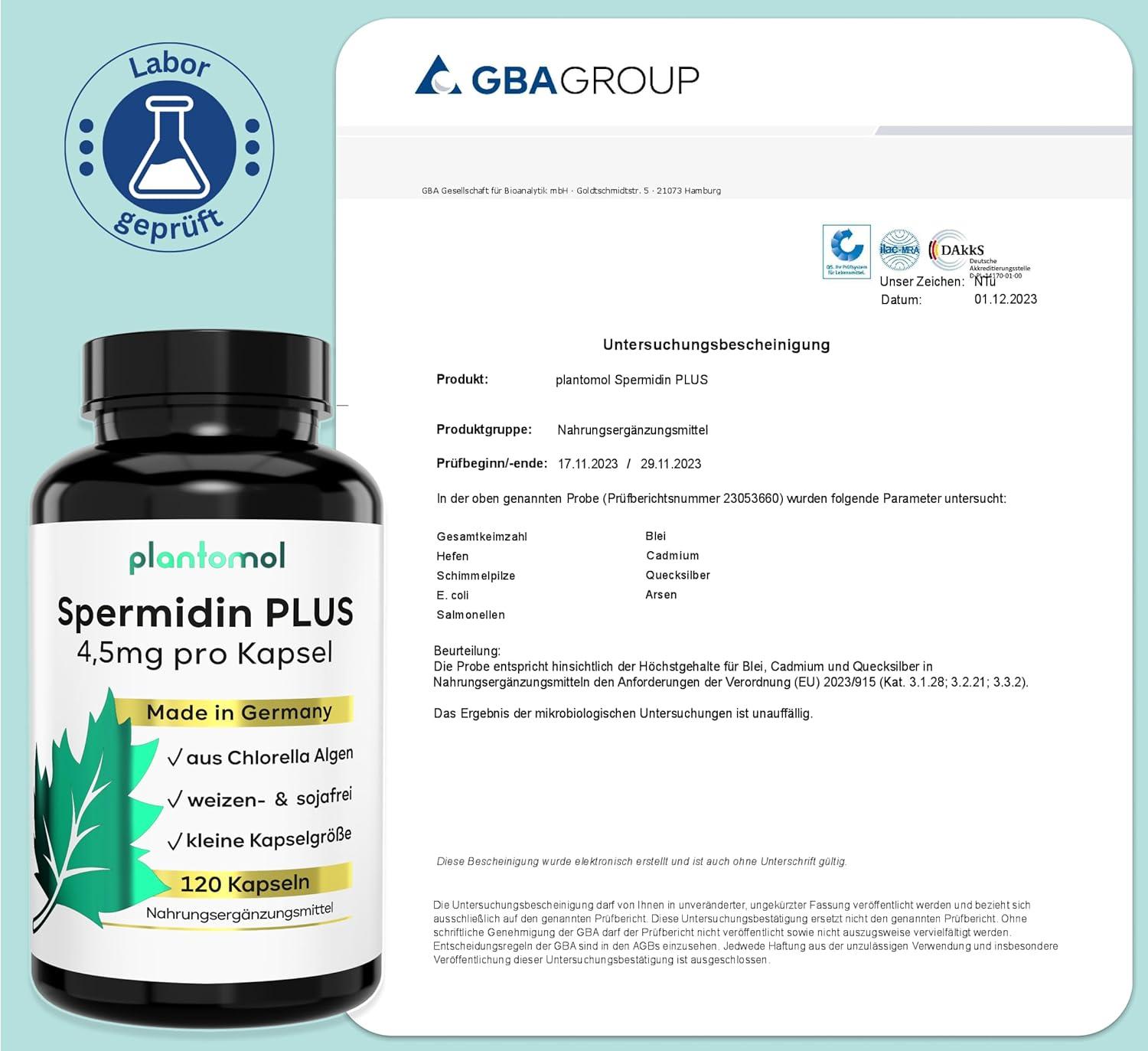 Buy Plantomol 4.5mg Spermidine Capsules - Vegan Chlorella Extract ...