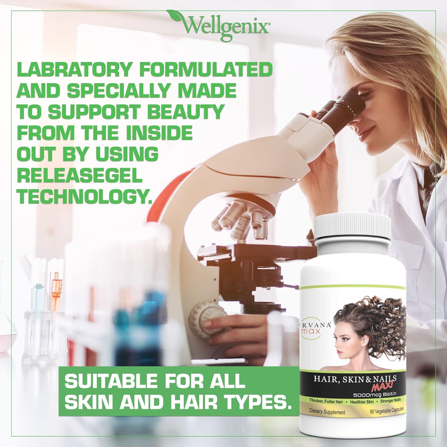 Wellgenix Purvana Max Hair Skin and Nails Vitamin Capsules Double ...