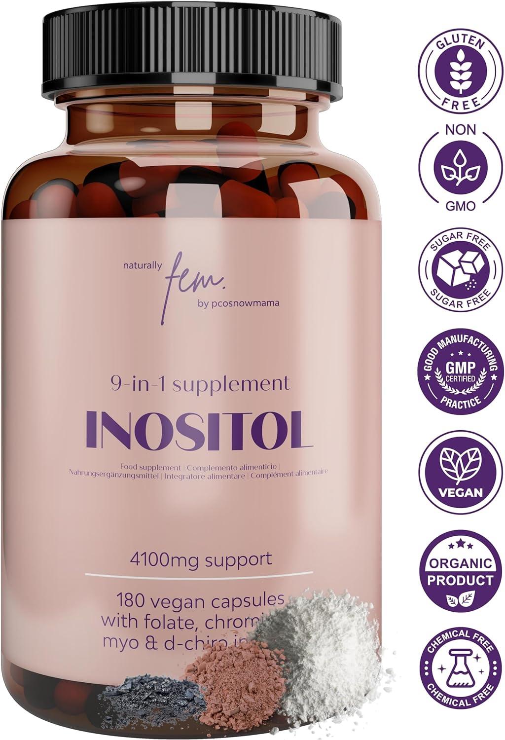 Inositol Myo & D-Chiro PCOS 4100MG Vegan Capsules - Hormonal Balance ...