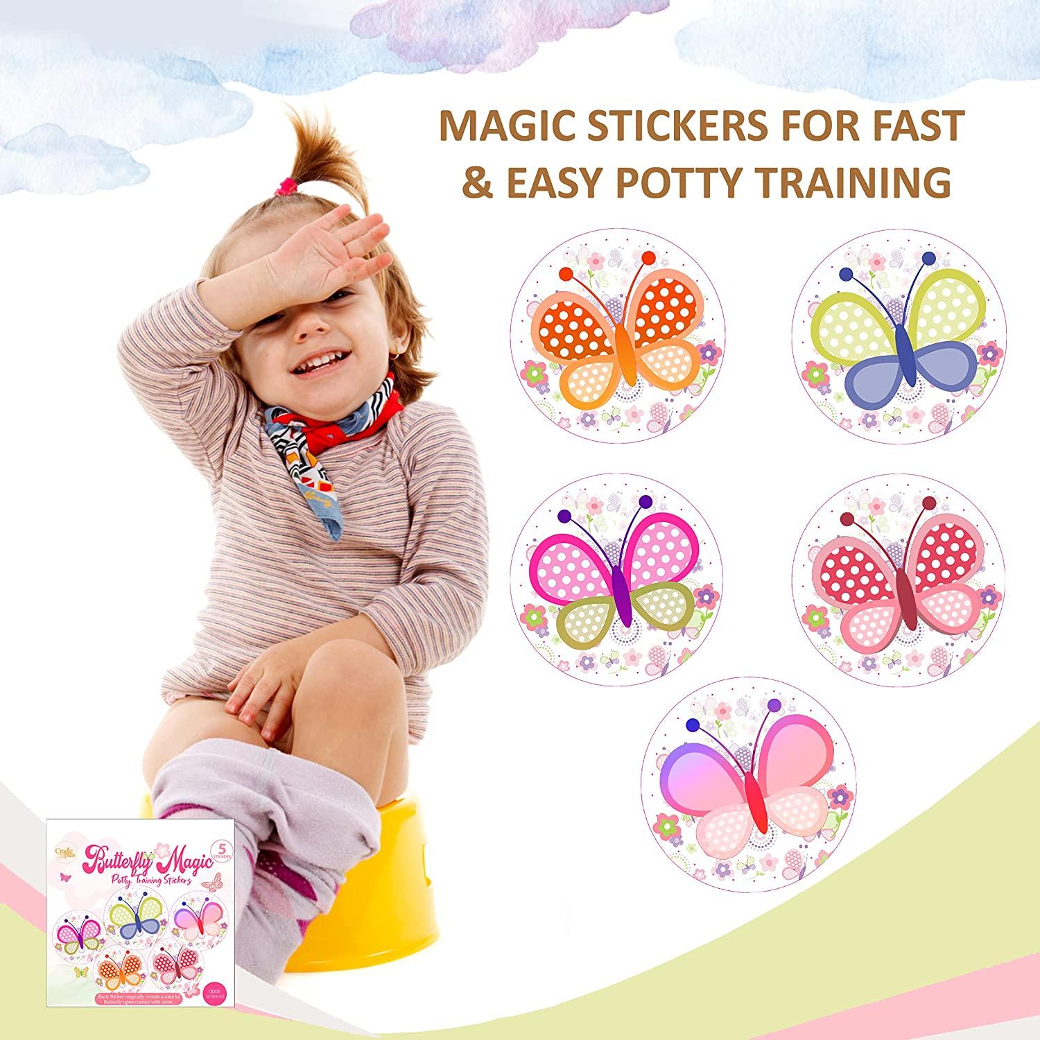 Potty Training Seat Sticker Butterfly - Color Changing Stickers 5 Pack ...