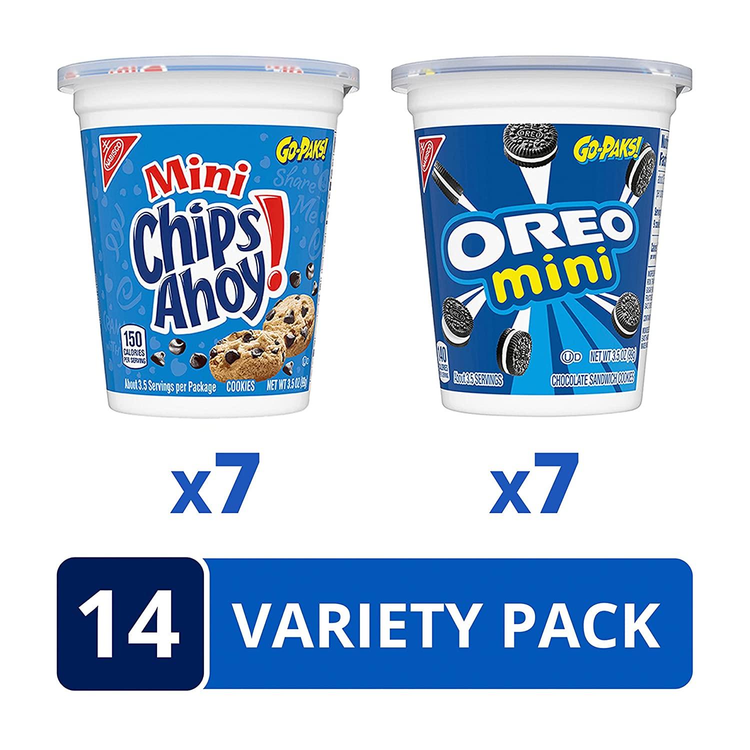 OREO, CHIPS AHOY!, RITZ & Teddy Grahams Variety Go-Cup Pack - 14 Mini ...